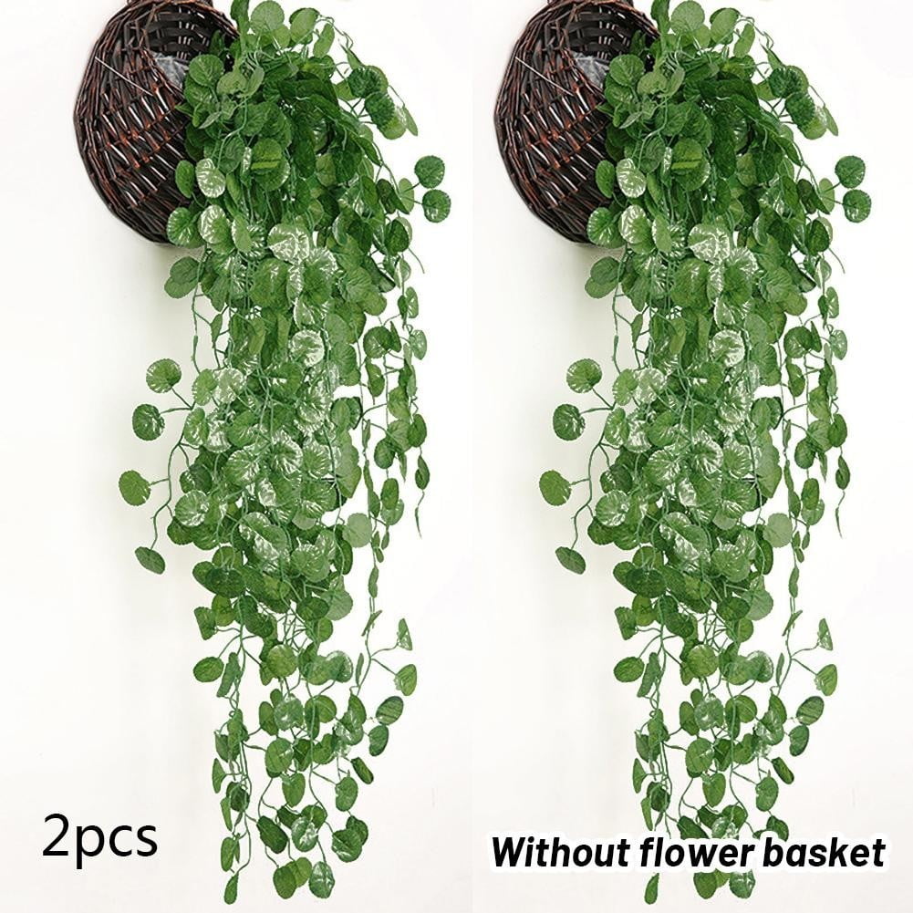 Nololo 4 Pcs Artificial Hanging Plants Basket Pot,Fake Vine Trailing ...