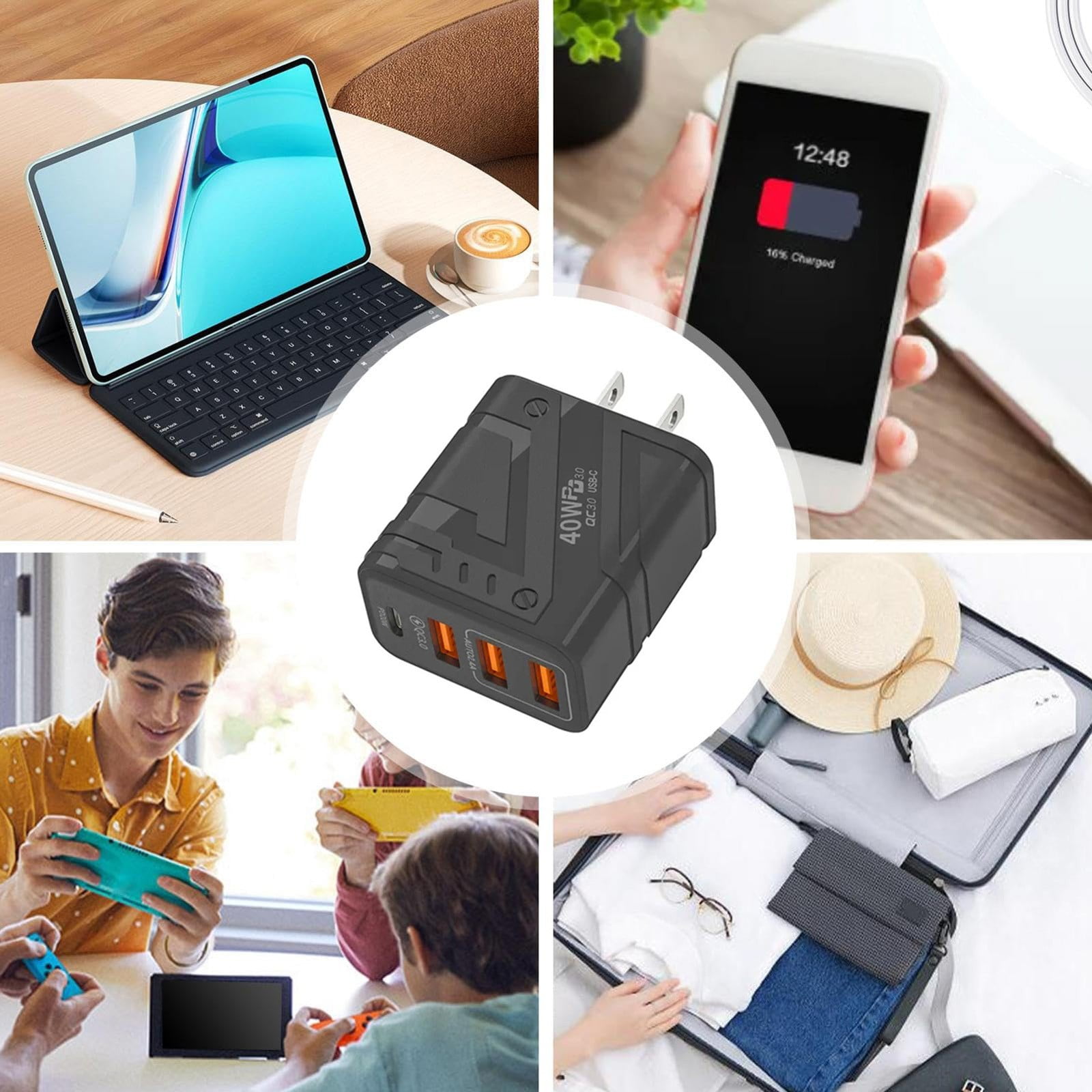 Nololo 40W Fast Charging Power Station 3 USB & 1 PD Ports Efficient Charger For All Your Devices ...