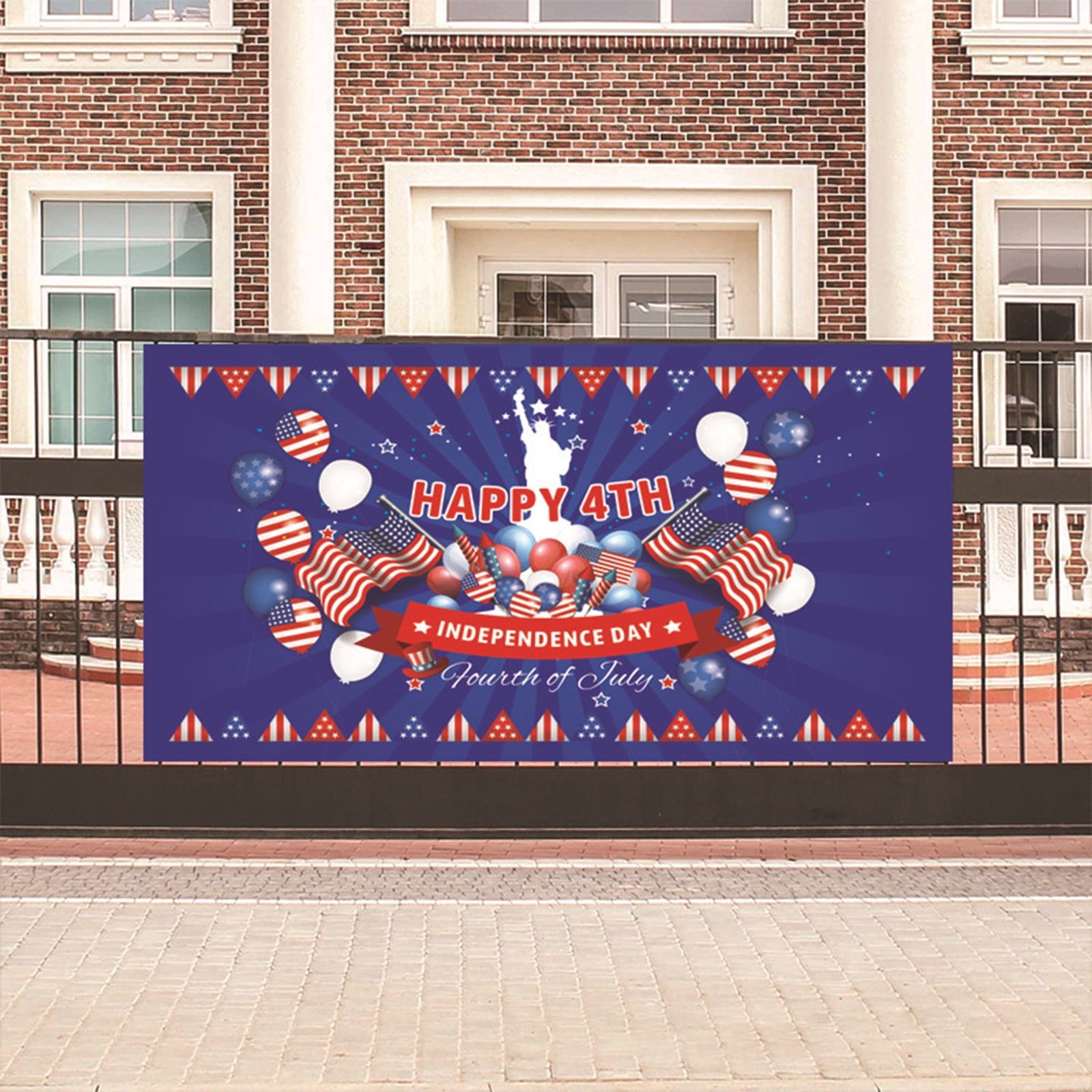 Nololo 4th of Ju ly Flag Independence Day Banner 70.9x43.3 Inch Statue ...