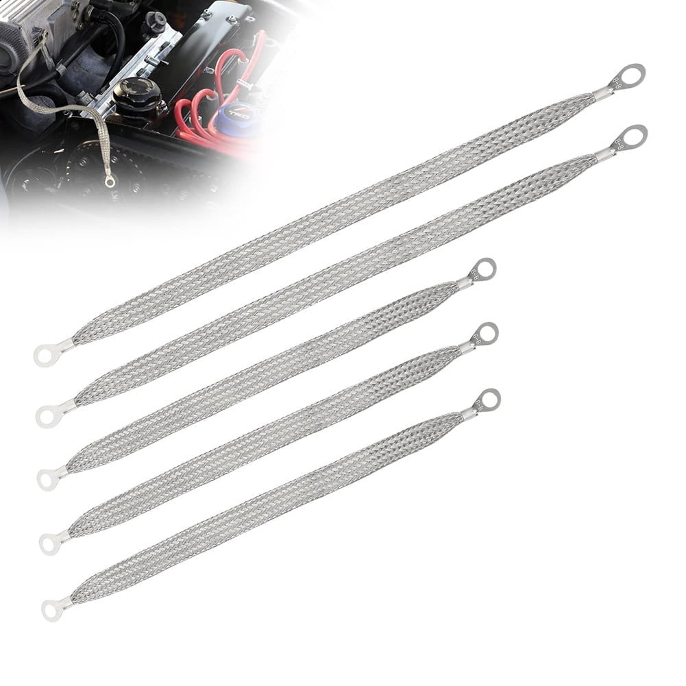 Nololo 5Pc Universal Tinned Copper Engine Ground Strap Truck/Car Set 3 ...