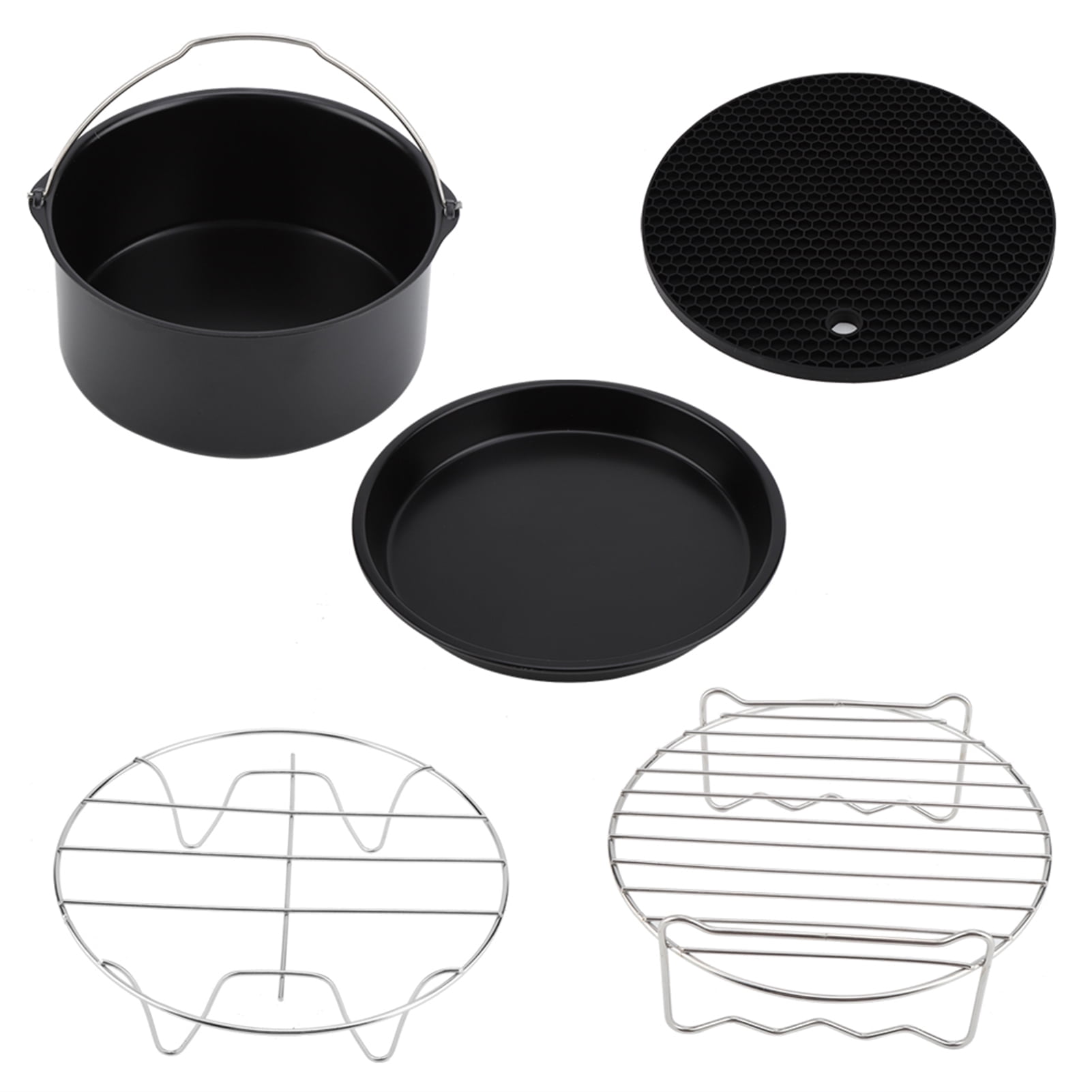 Nololo 5Pcs Air Fryer Accessories, 7In Pizza Dish Cake Tin Barrel with ...