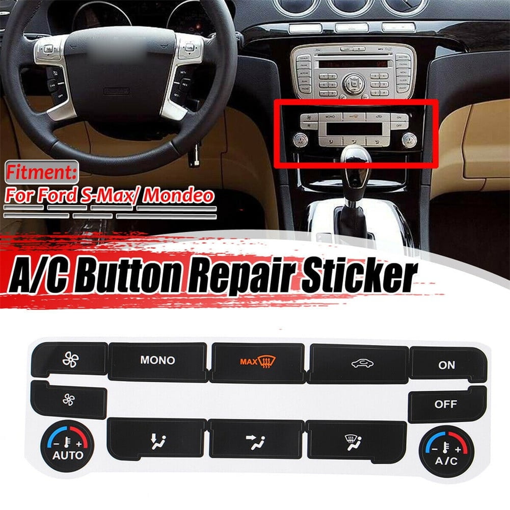 Nololo A/C Climate Control Button Repair Decals Stickers Black for Ford ...