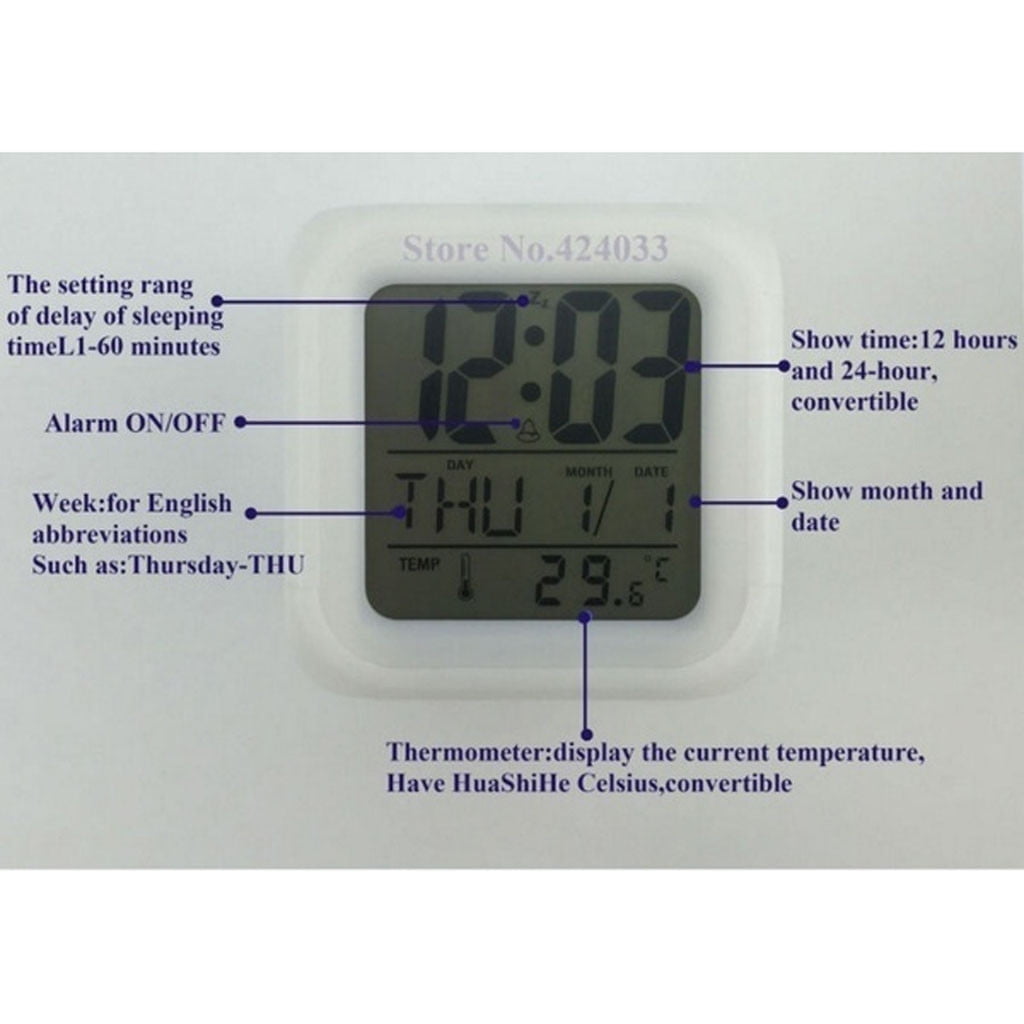 Nololo Alarm Clock Cool LED Clock Popular Pattern Night Light Color ...