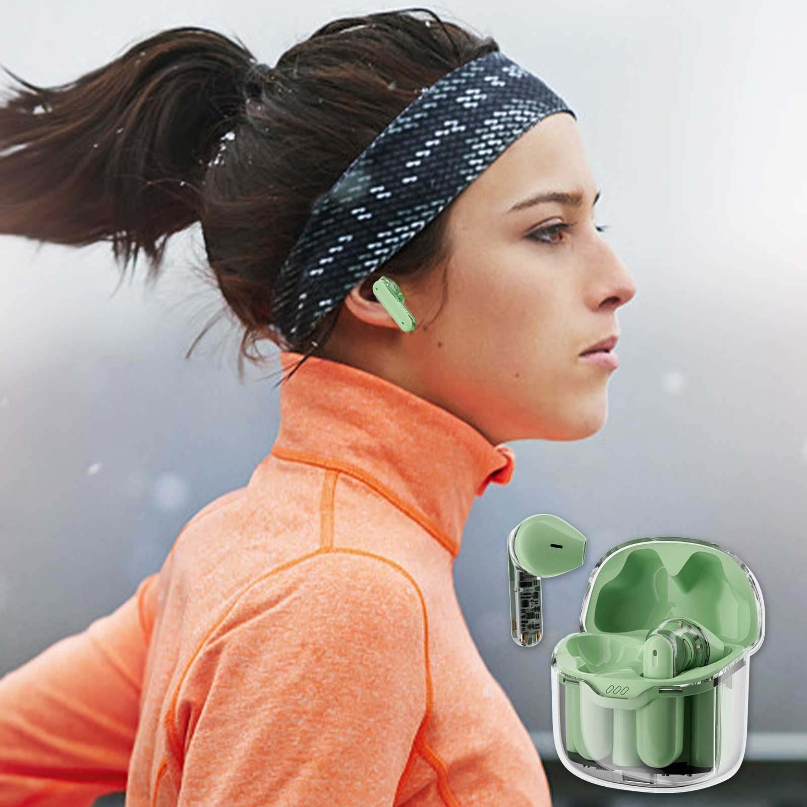 Nololo Bluetooth Earbuds Clearance Cool Transparent Bluetooth Headset ...