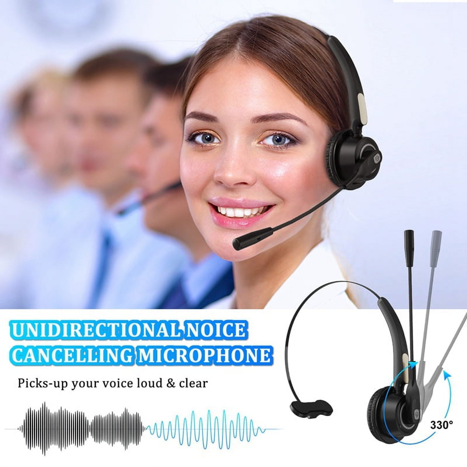 Nololo Bluetooth Headset Wireless Headset with Microphone, Over-the ...