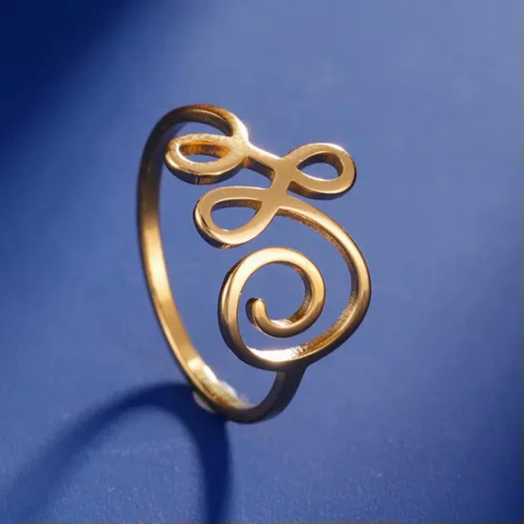 Nololo Buddhism OM Unalome Symbol Women Ring Spiritual Lotus Flower ...