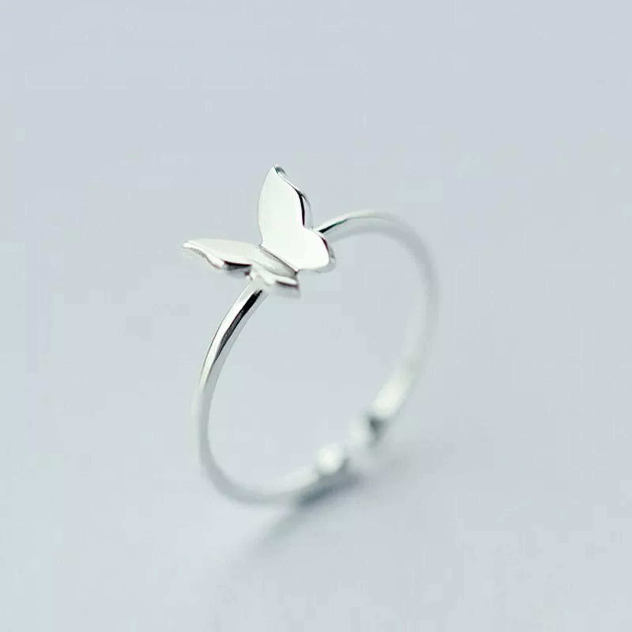 Nololo Charm Butterfly Copper Silver Open Ring Finger Knuckle Woman ...