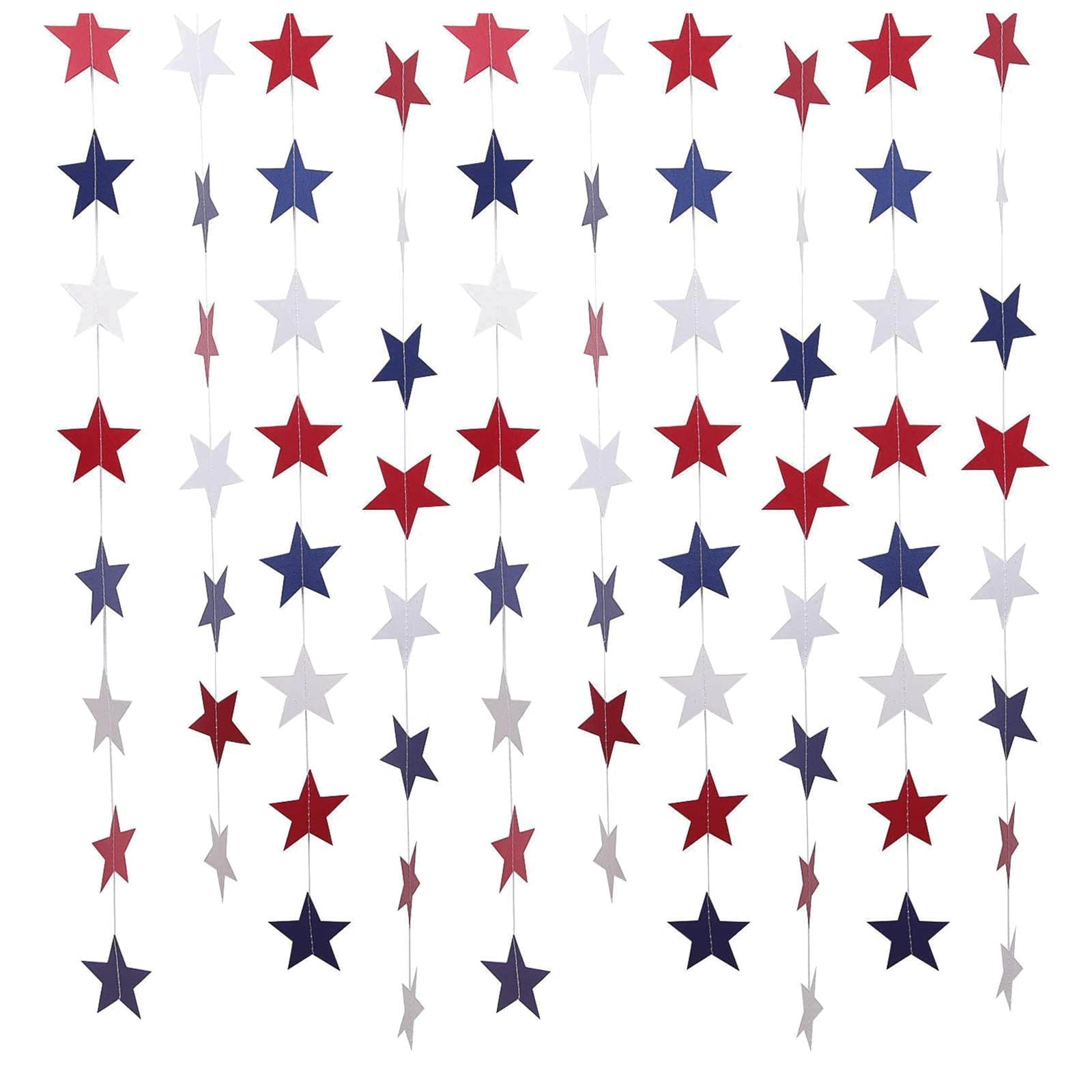 Nololo Christmas Patriotic Star streamer Banner wreath Red white and ...