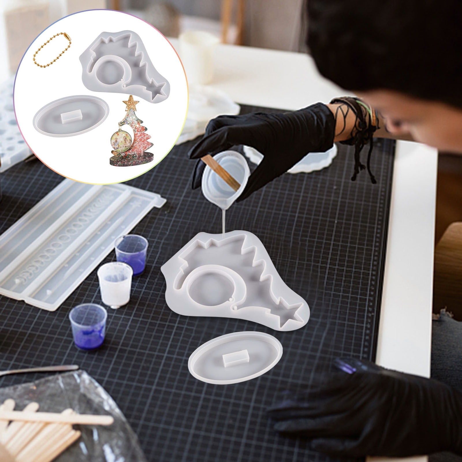 Nololo Crystal Drop Wall Frames Photos Glue Resin Christmas Photo Tree ...