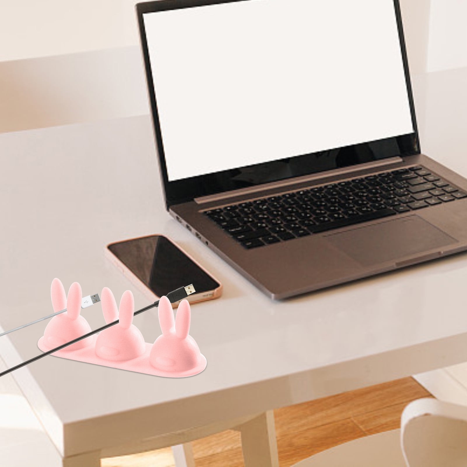 Nololo Cute Rabbit Cable Clip Tabletop - Silicone Bracket for Cable ...