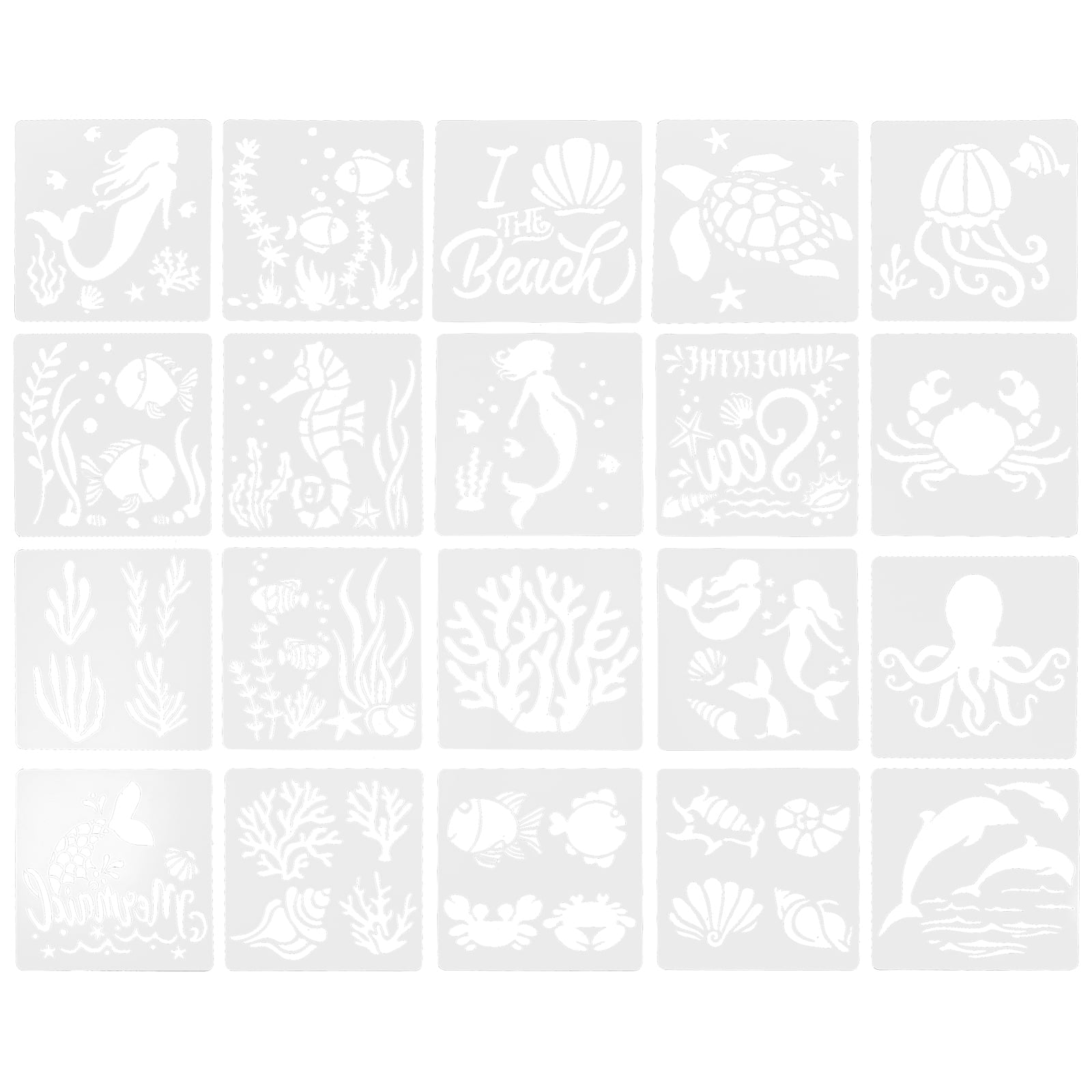 Nololo Decoration Stencils for Painting Yesweety Ocean Template Sea ...