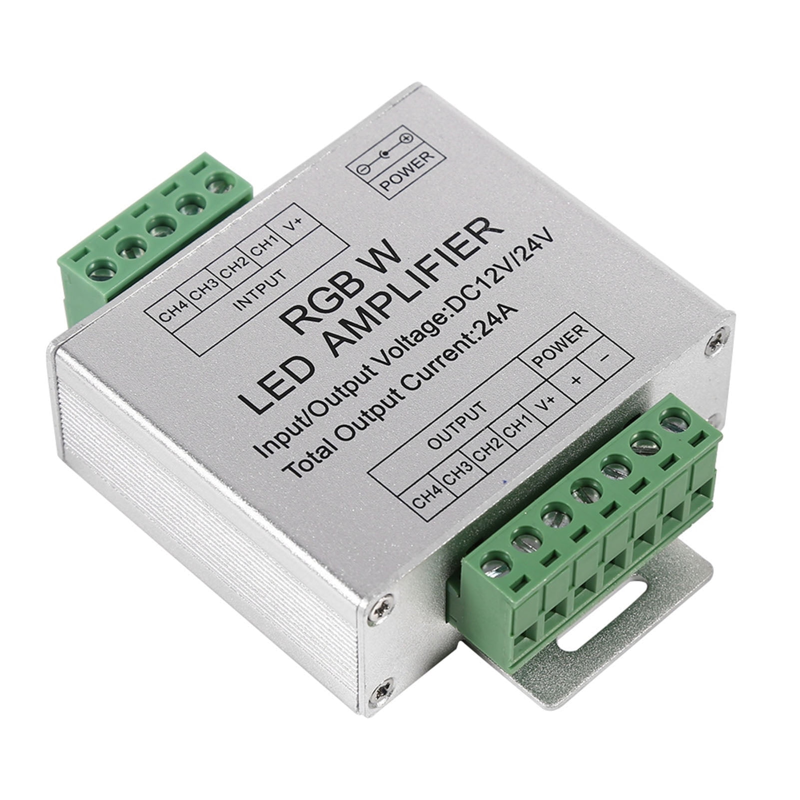 Nololo Delaman LED RGBW Amplifier, DC12-24V 24A RGBW Signal Amplifier 4 ...