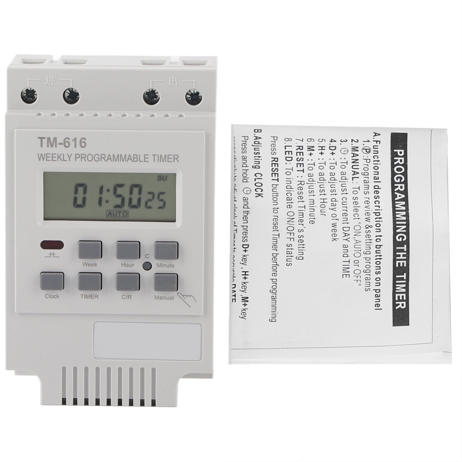 Nololo Delaman Timer Digital Electric Durable Programmable Smart Control Switch Timer 1PC (White ...