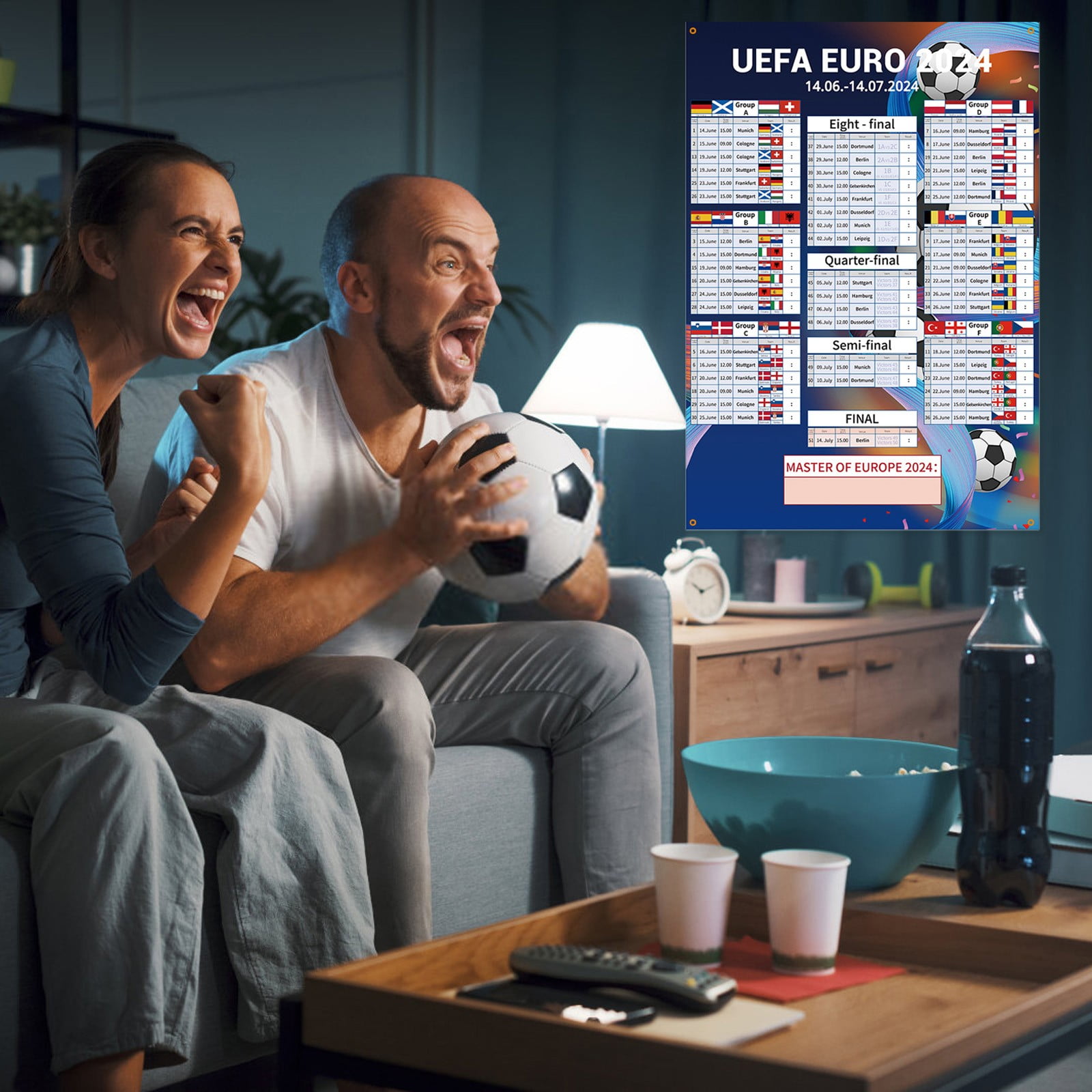 Nololo European Cup Fixture Background Panel Fabric Ideal For Home ...