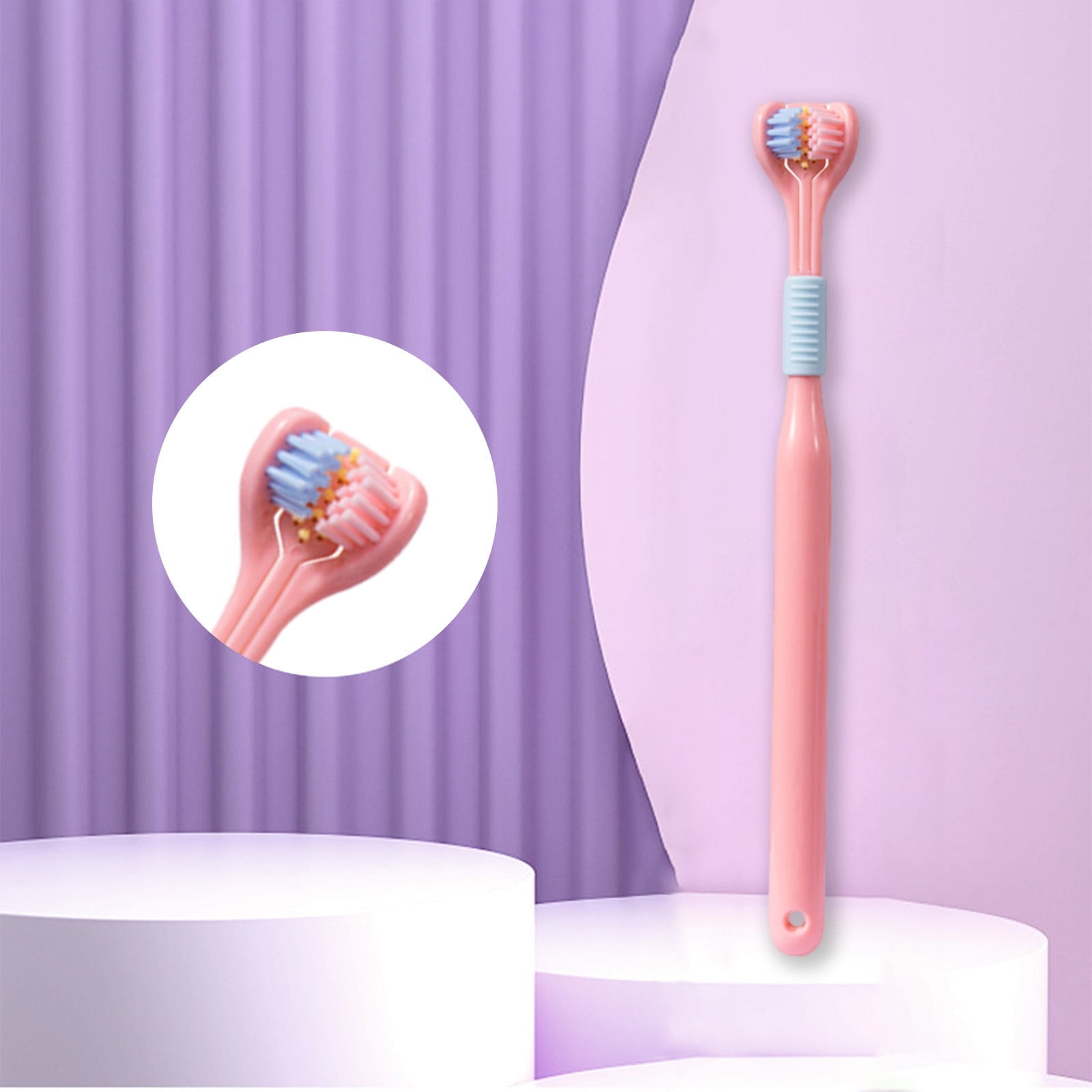Nololo Eye-Catching Gift for Women Three-sided Toothbrush, Three-head ...