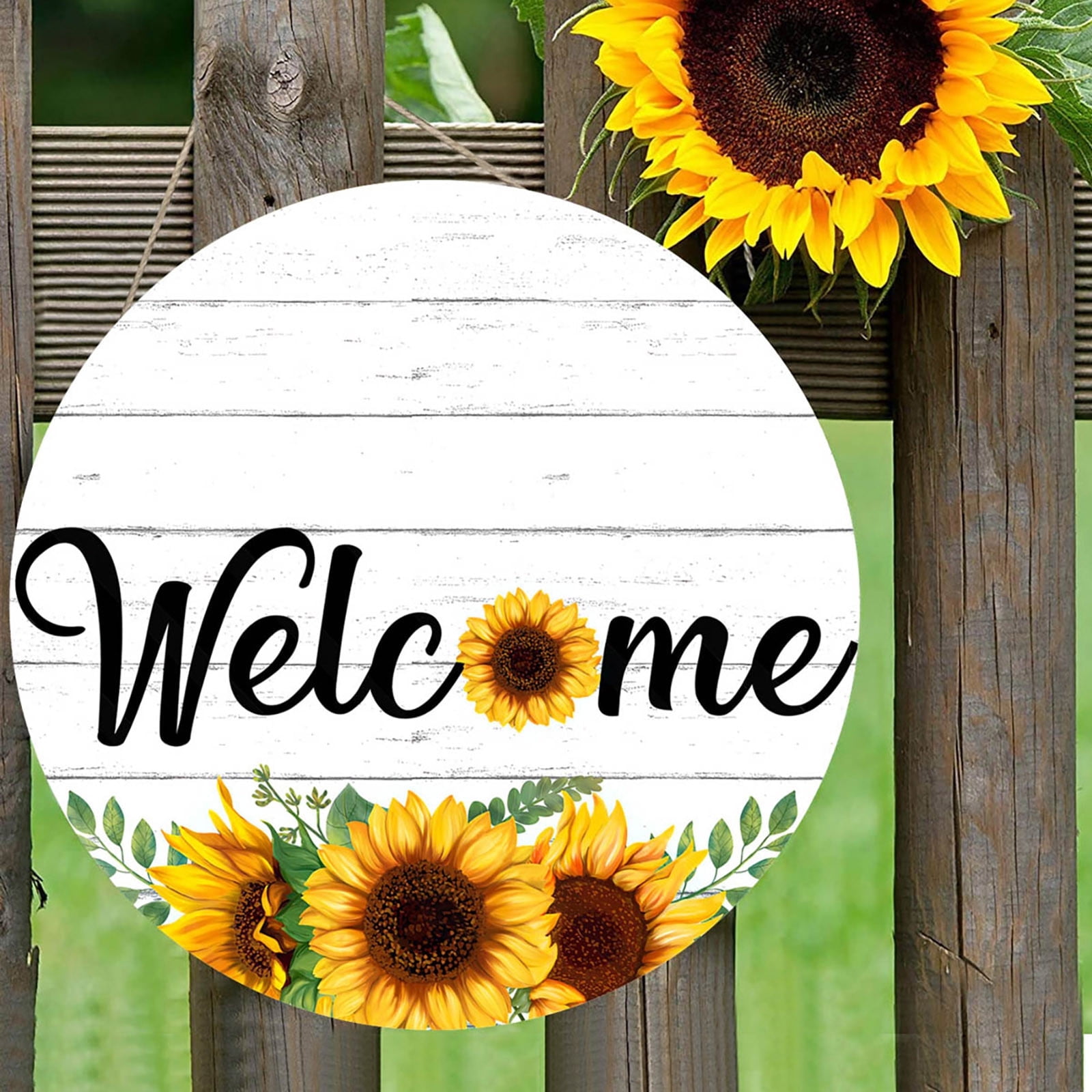 Nololo Festival Door Sign Spring Hanging Round Wooden Patio Decoration ...