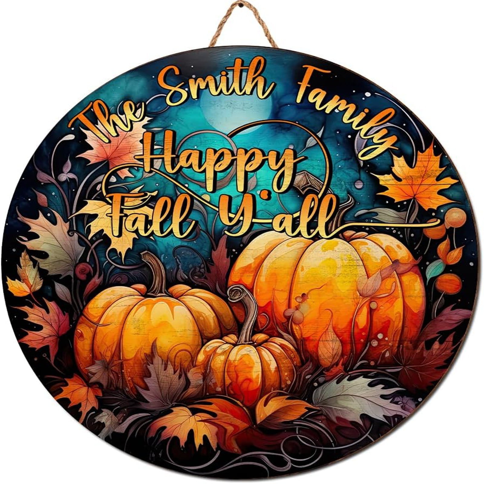 Nololo Halloween Decor Fun Pumpkin Signs Decorate The Round Wooden ...