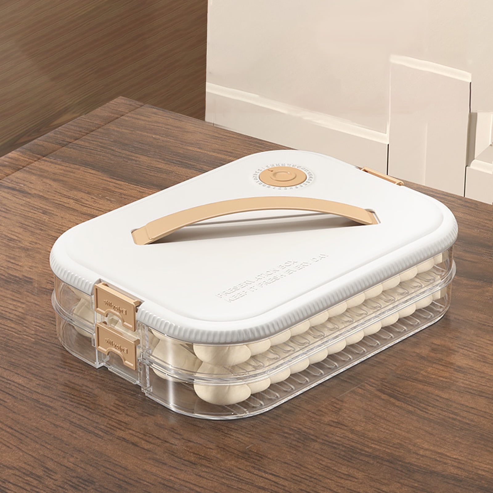 Nololo Household Dumpling Box Kitchen Refrigerator Freezer Chronograph Multi layer Transparent ...