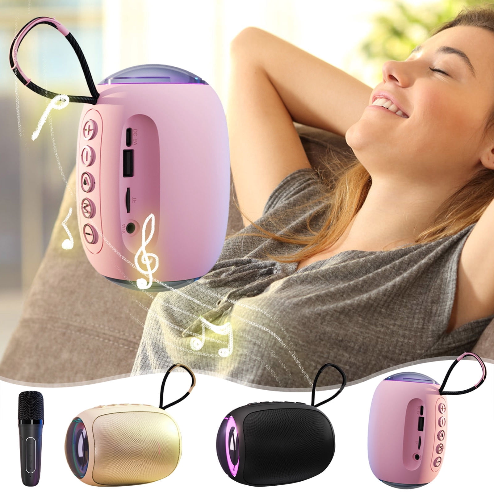 Nololo Karaoke Speaker with Microphone Wireless Bluetooth Speaker ...
