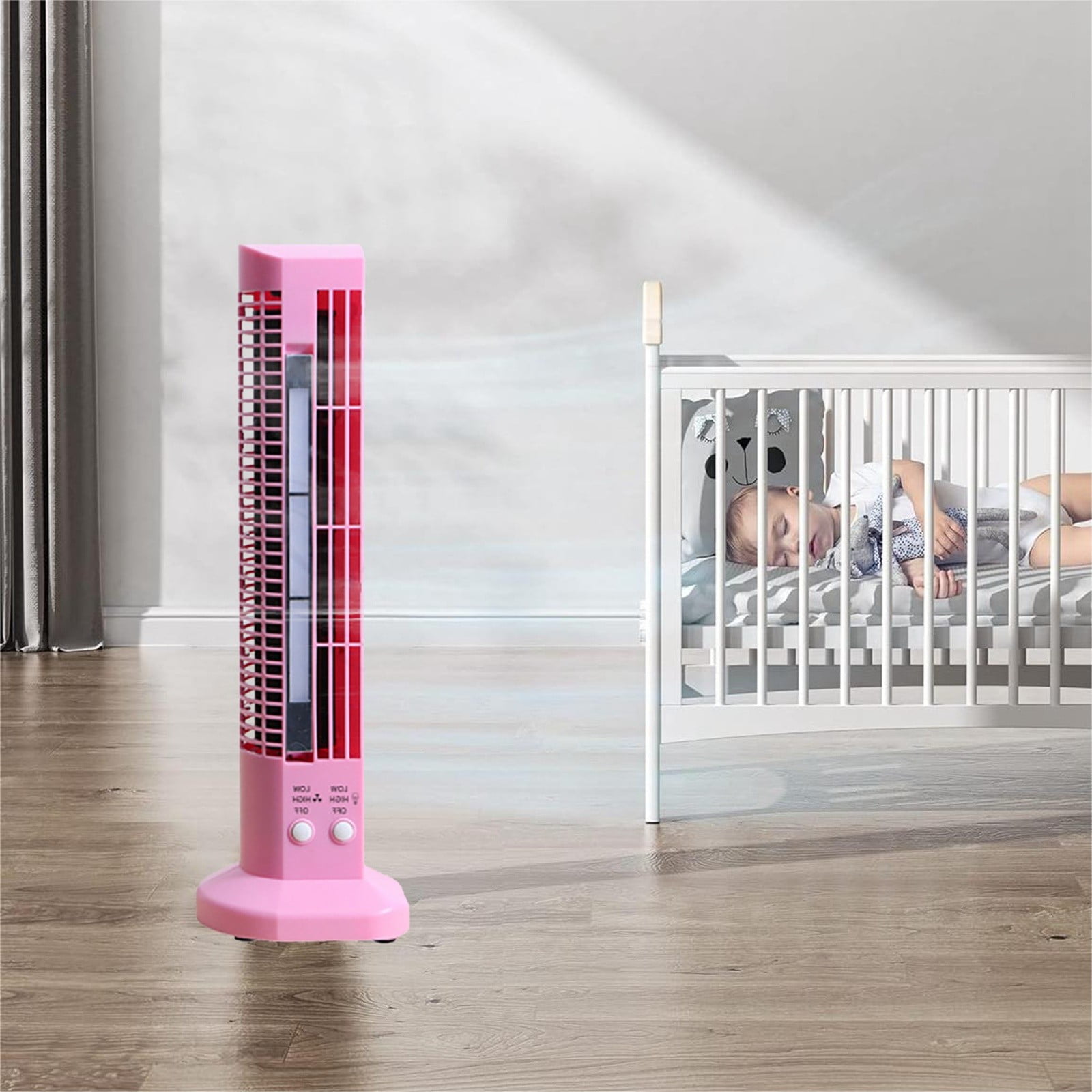Nololo LED Tower Fan With Side Light Portable USB Powered Electric Fan ...