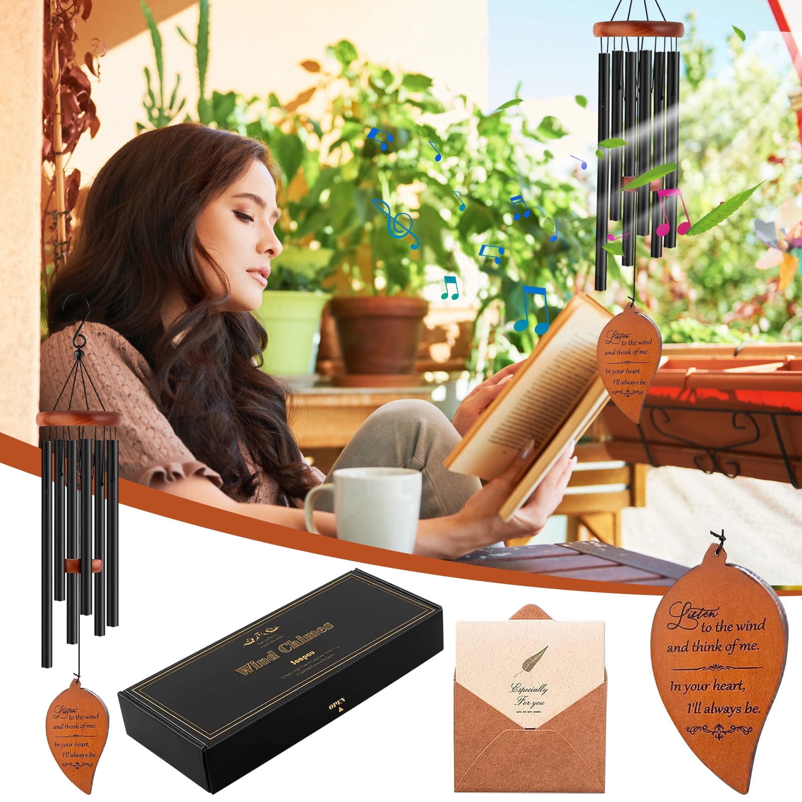 Nololo Memorial Sympathy Wind Chimes, Sympathy Gift Baskets in Memory ...