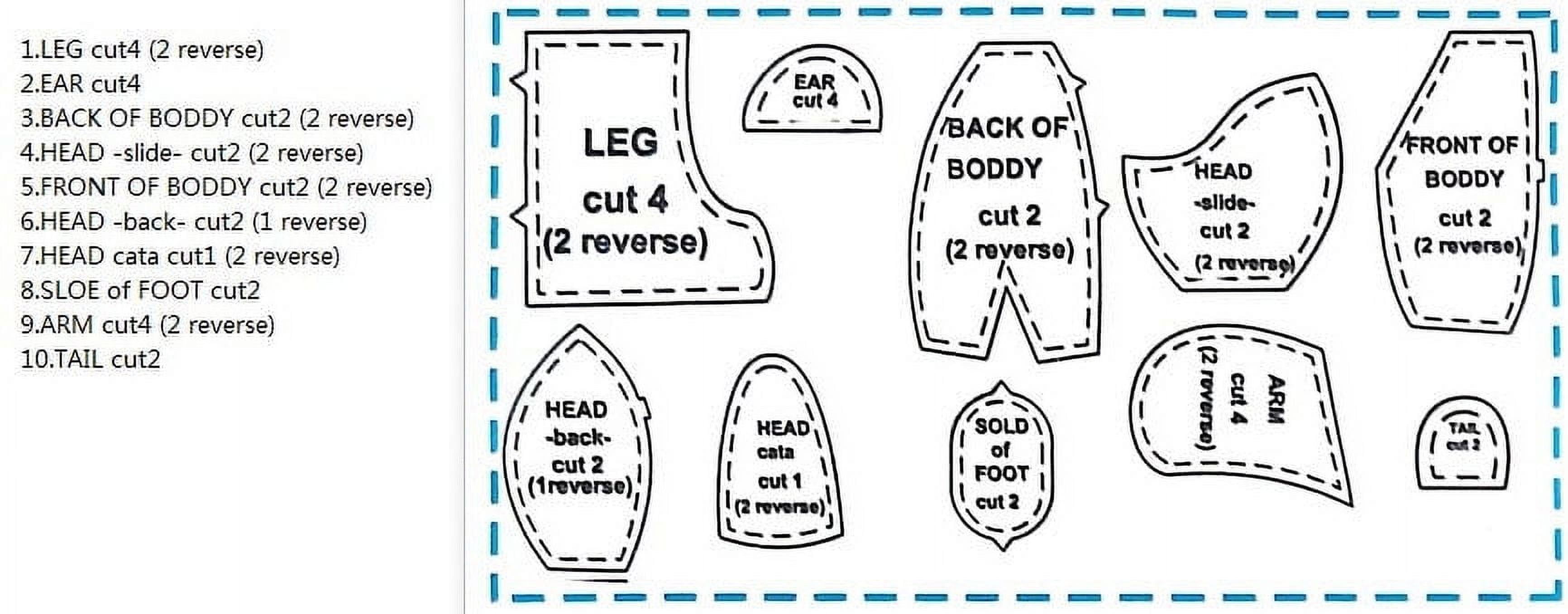 Nololo Memory Bear Template Ruler Set 10 Pcs - with Instructions ...