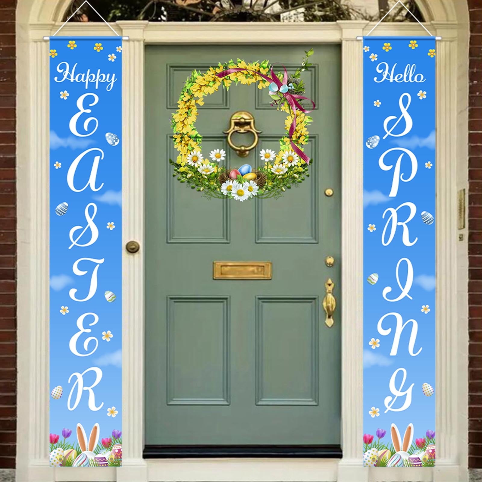 Nololo New Easter Couplet Chicken Rabbit Bunting Party Scene Decorate ...