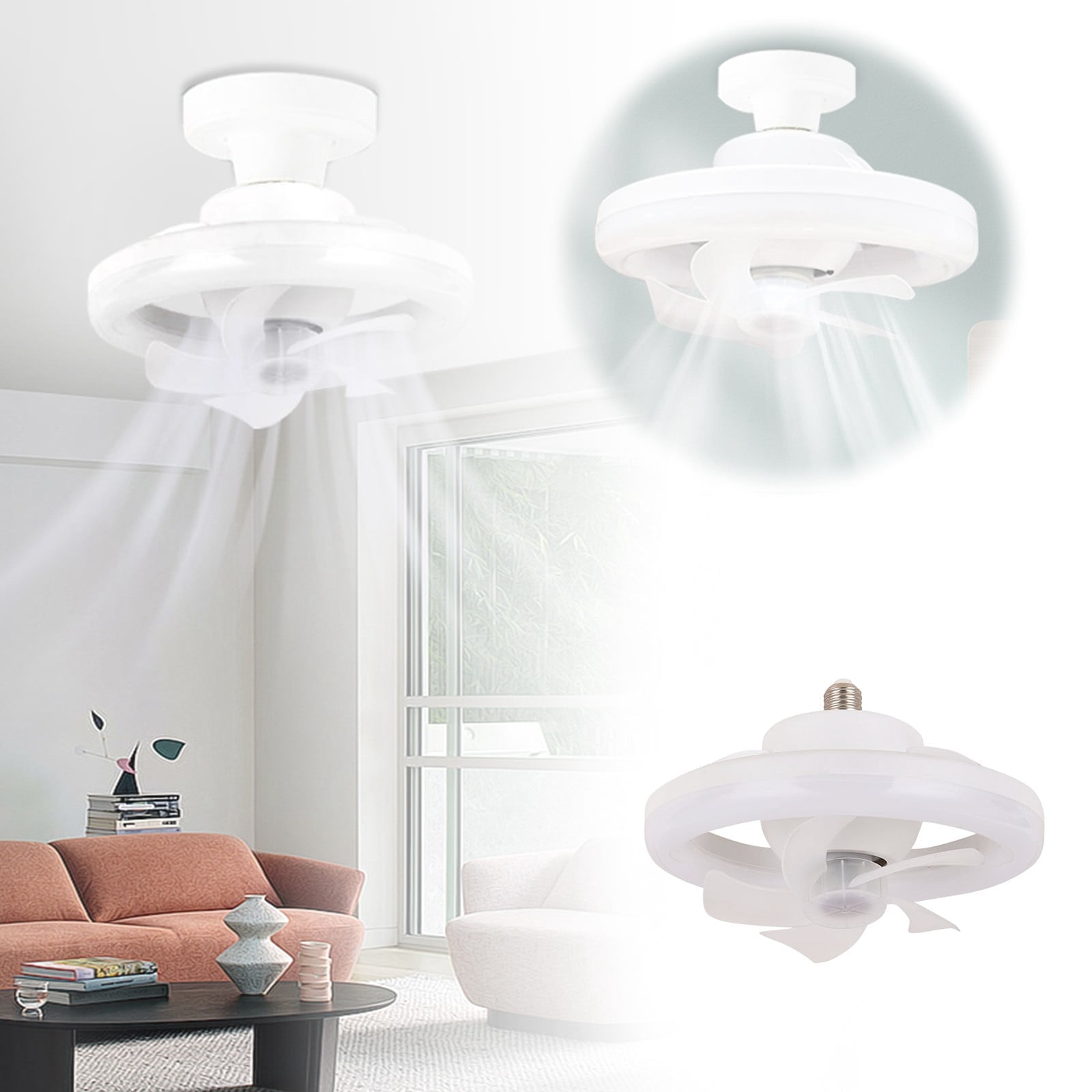 Nololo New Shake Head Fan Super Bright Silent Small Ceiling Light ...