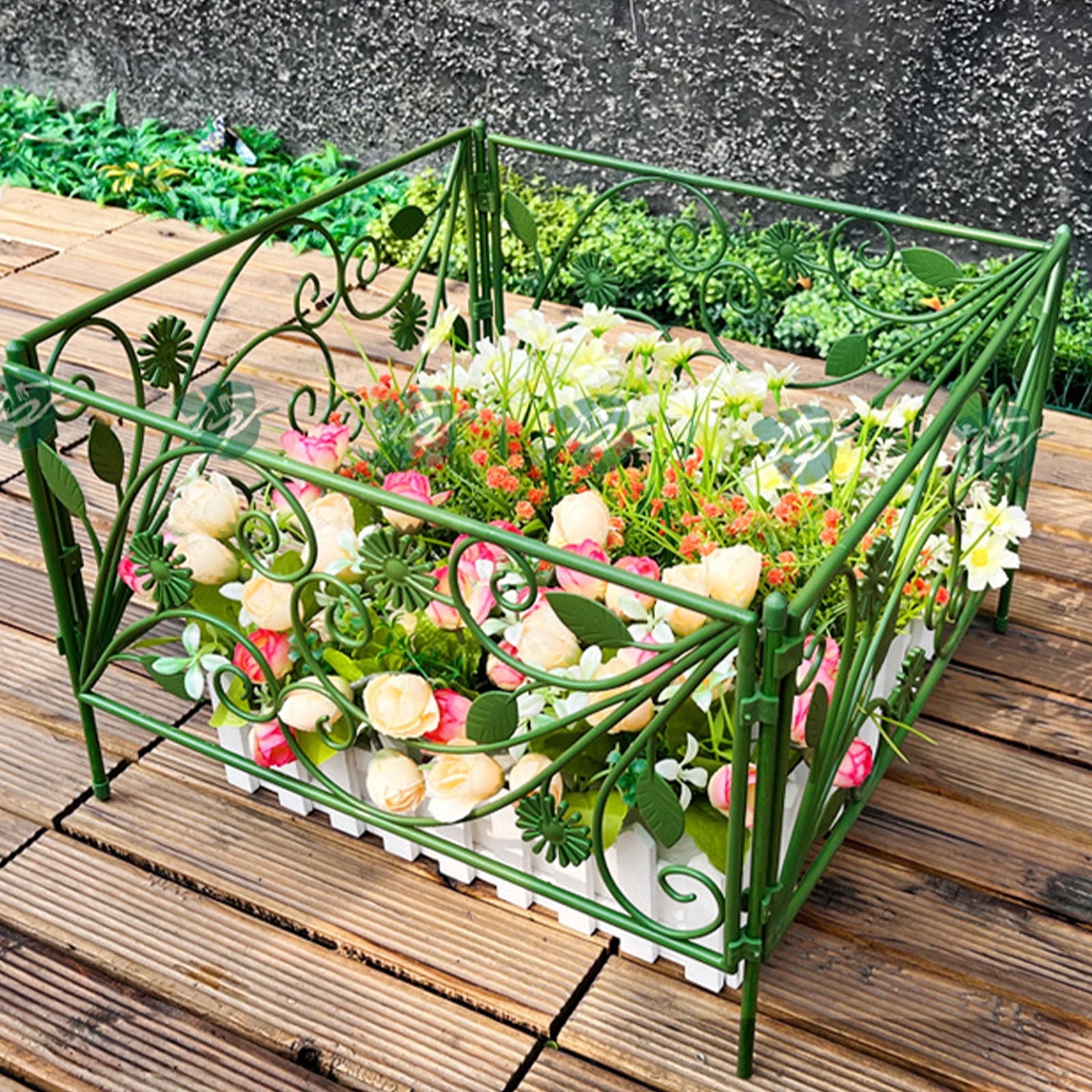 Nololo Outdoor Garden Fence Clearance! 4-Piece Plastic Plug-In ...