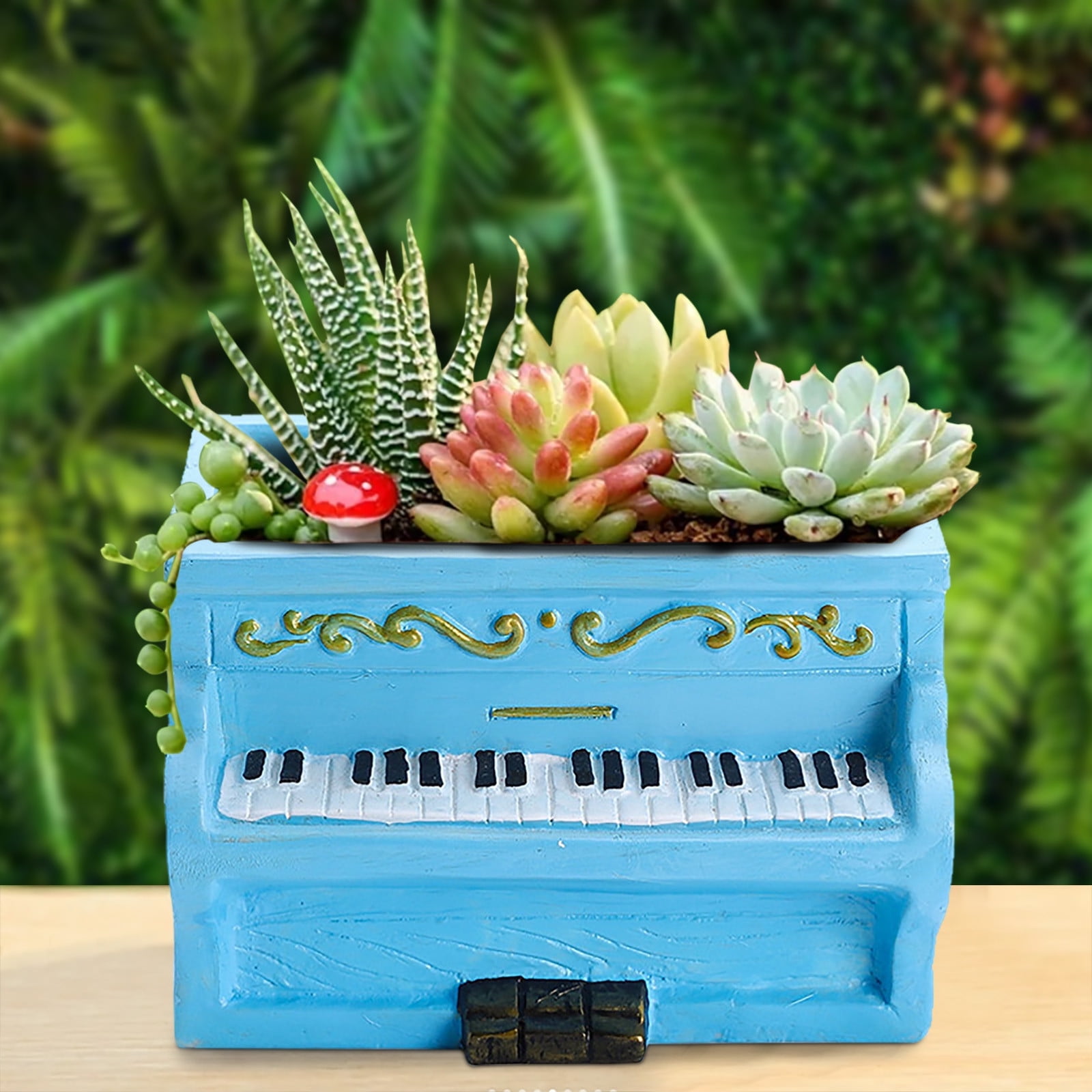 Nololo Piano Decorative Planter, 5.9*4.1 Inch Plant Gift Desk Decor Succulent Pot for Indoor ...