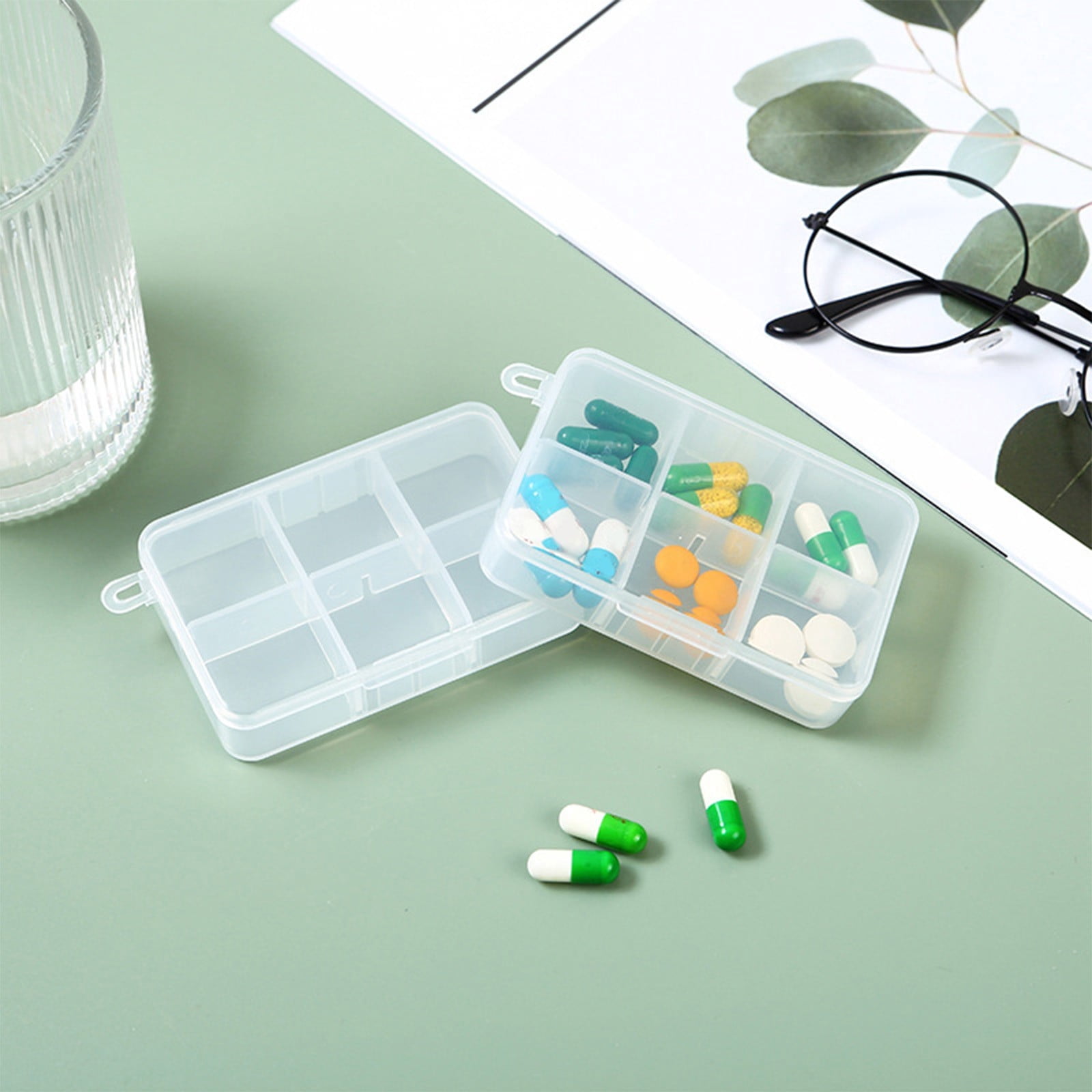 Nololo Pill Organizer - Large Pill Organizer 6-compartment for Morning ...