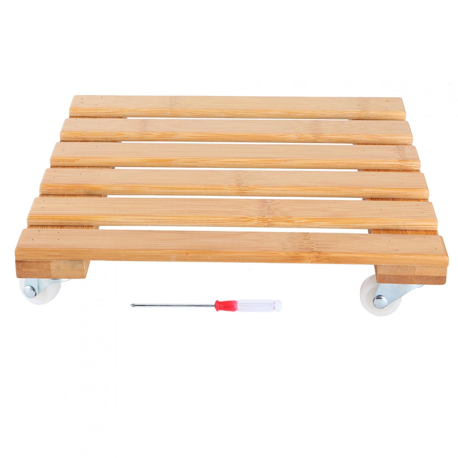 Nololo Plant Trolley Natual Wood Flower Trolley Plant Pot Trolley with ...