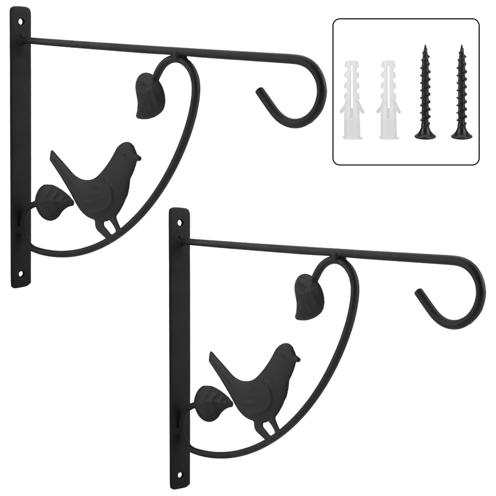 Nololo Potted Plant Bracket,Shexton 2pcs/ Set Metal Anti-Rust Study Wall-Mounted Potted Plant ...