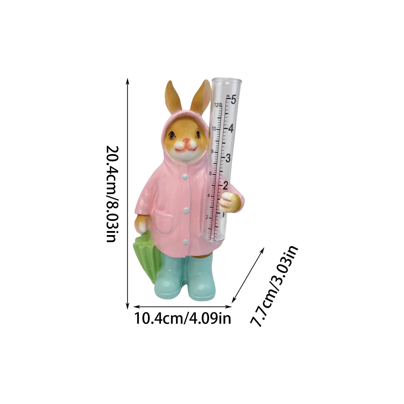 Nololo Resin Duck/Rabbit Rain Gauges, Resin Rabbit/Duck Garden Statue ...