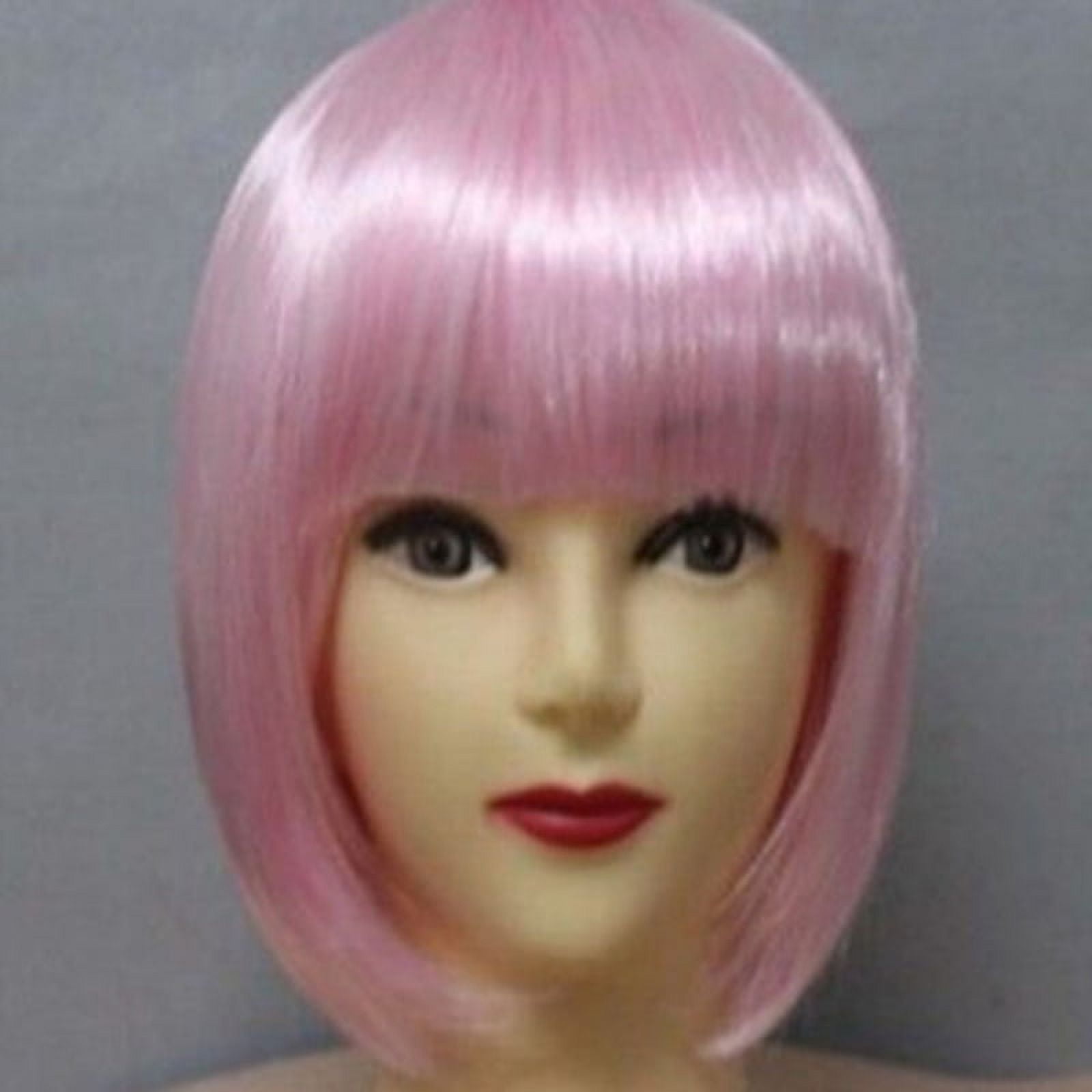 Nololo Short Bob Hair Wigs Straight with Flat Bangs Synthetic Colorful ...