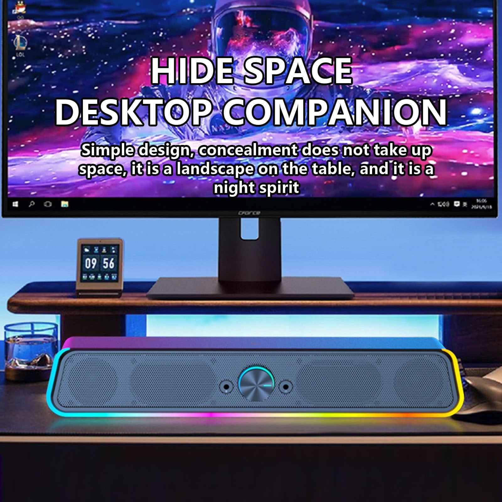 Nololo Speakers Computer Speaker Desktop Long Bass RGB Can Be Connected To Microphone Headset ...