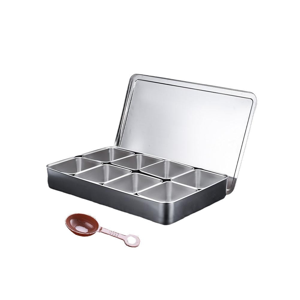Nololo Stainless Steel Condiment Dispenser,6/8 Slots Condiment Carrier ...