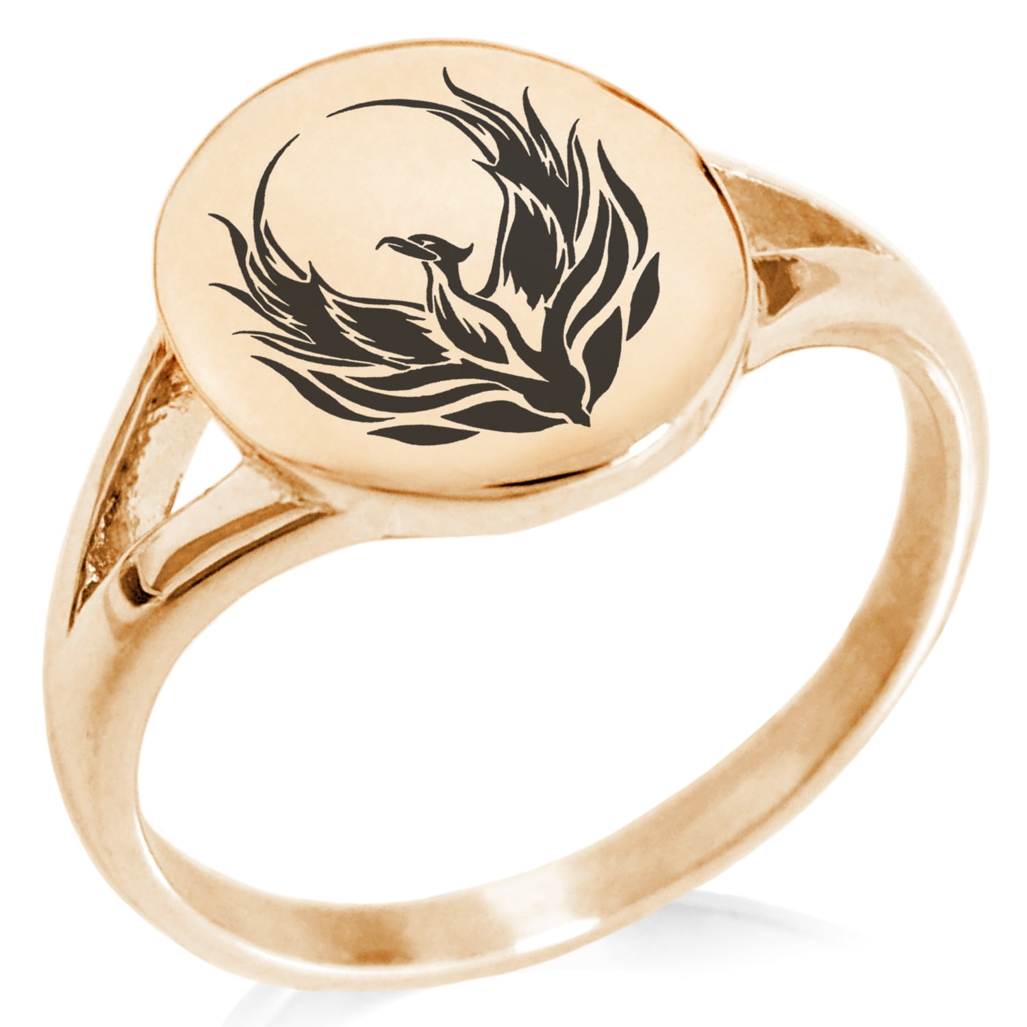 Nololo Stainless Steel Greek Mythology Phoenix Minimalist Oval Top ...