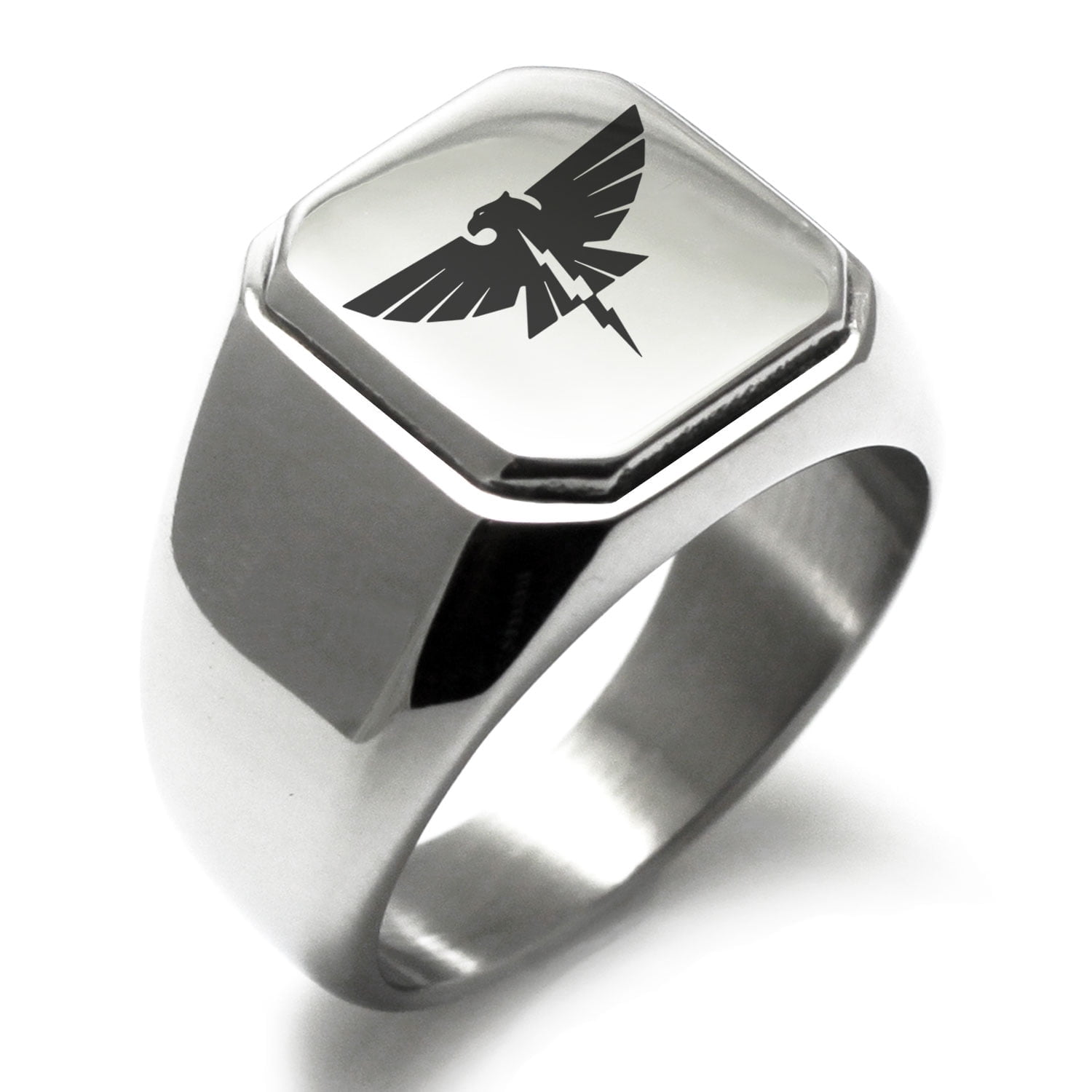 Nololo Stainless Steel Zeus Greek God of Sky Engraved Square Flat Top ...