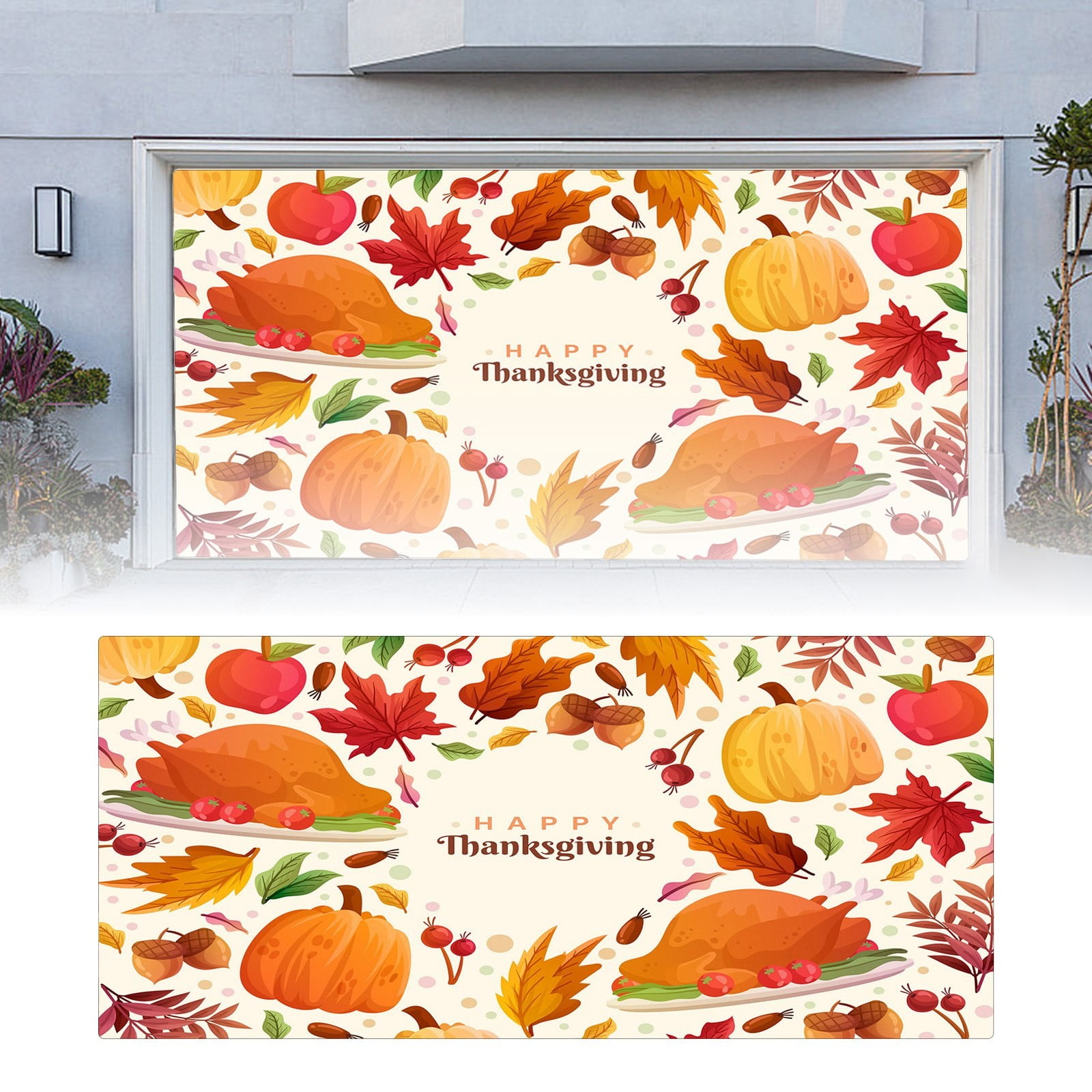 Nololo Thanksgiving Garage Door Decoration Garage Door Banner Mural ...