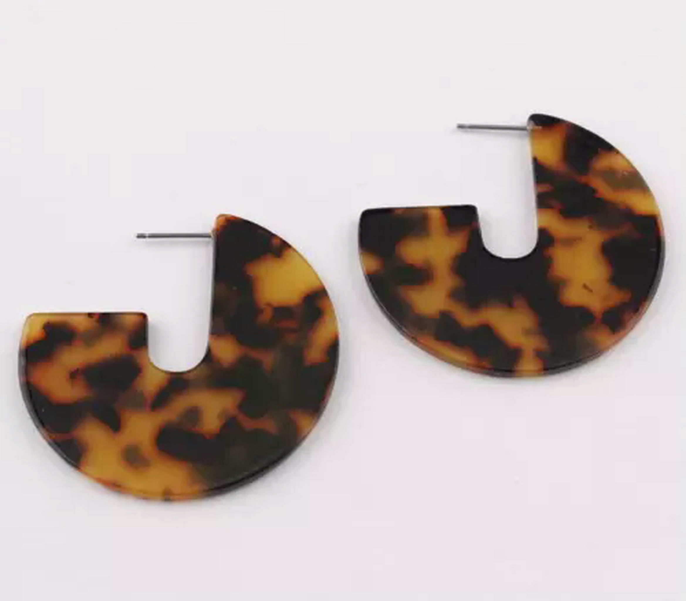 Nololo Tortoise Shell Statement Hoop Earrings for Women Large Circle Hoops Jewelry-Leopard ...
