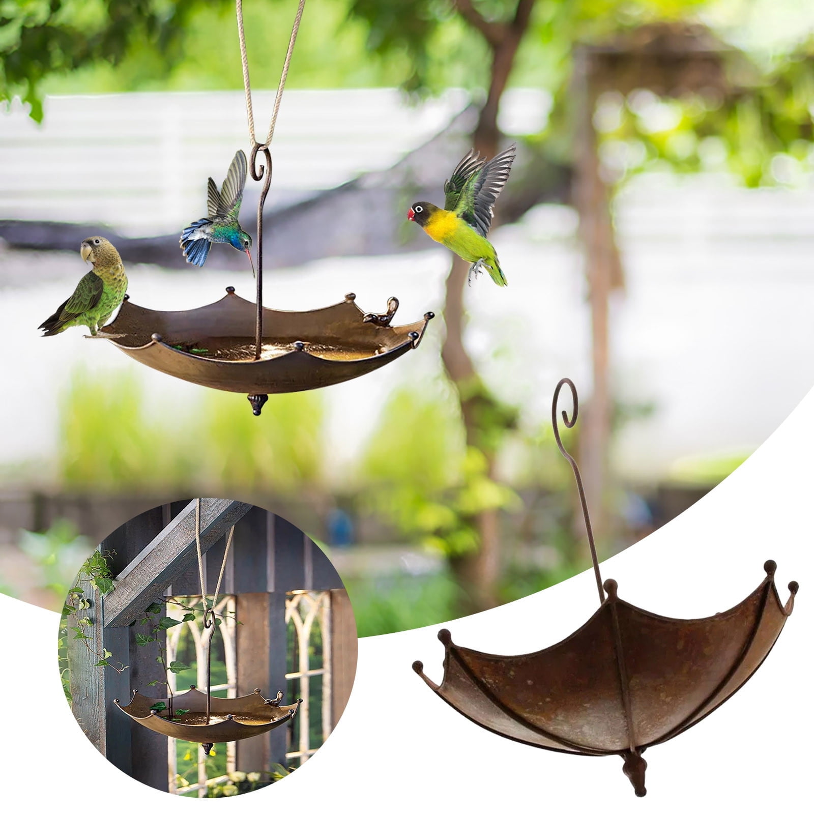 Nololo Umbrella-Shaped Bird Trough, Premium Hanging Bird Feeder Tray ...