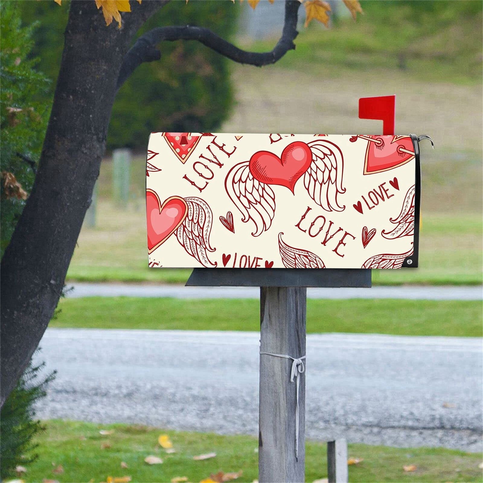 Nololo Valentine's Day Mailbox Cover Valentine's Day Holiday Lettering ...