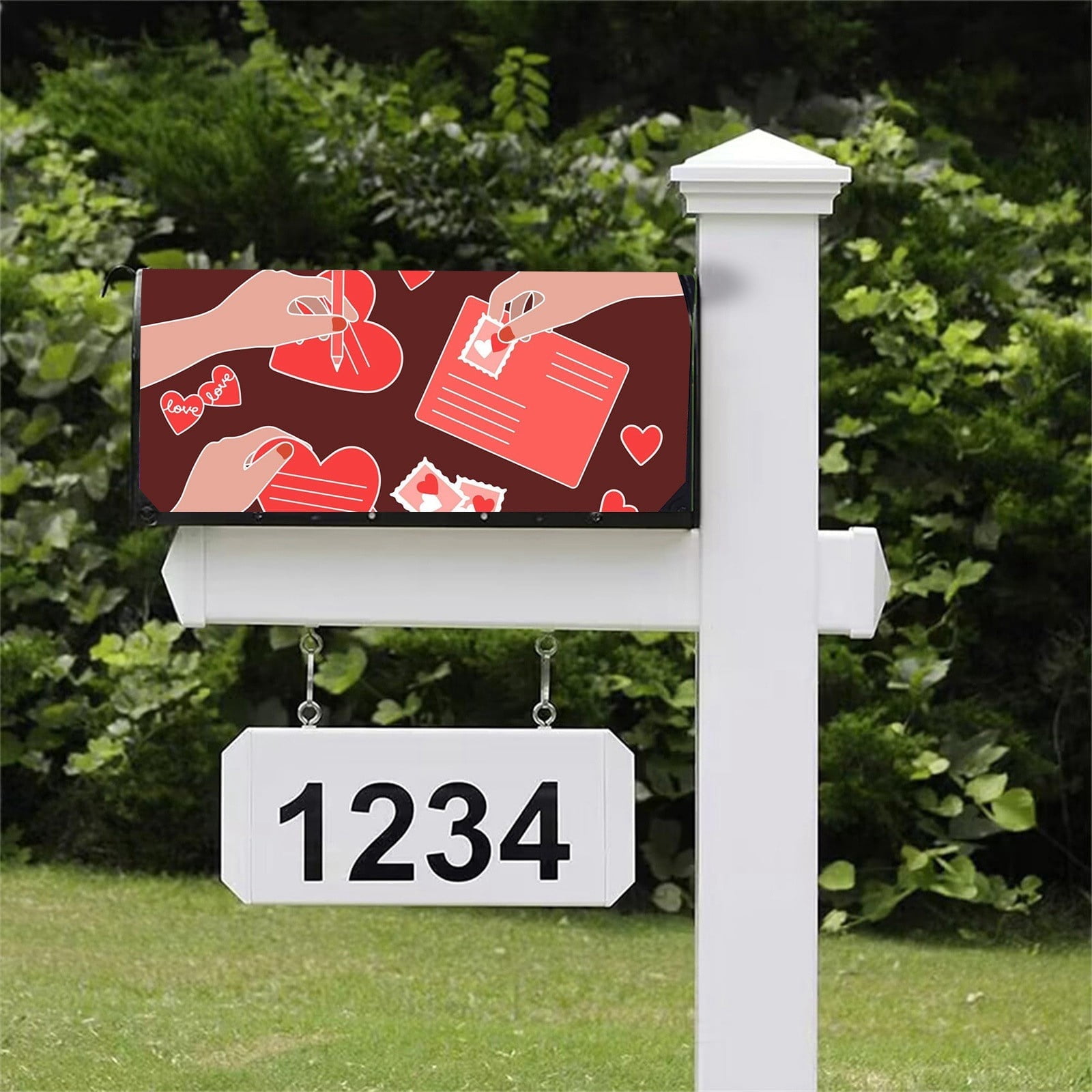 Nololo Valentine's Day Mailbox Cover Valentine's Day Holiday Lettering ...