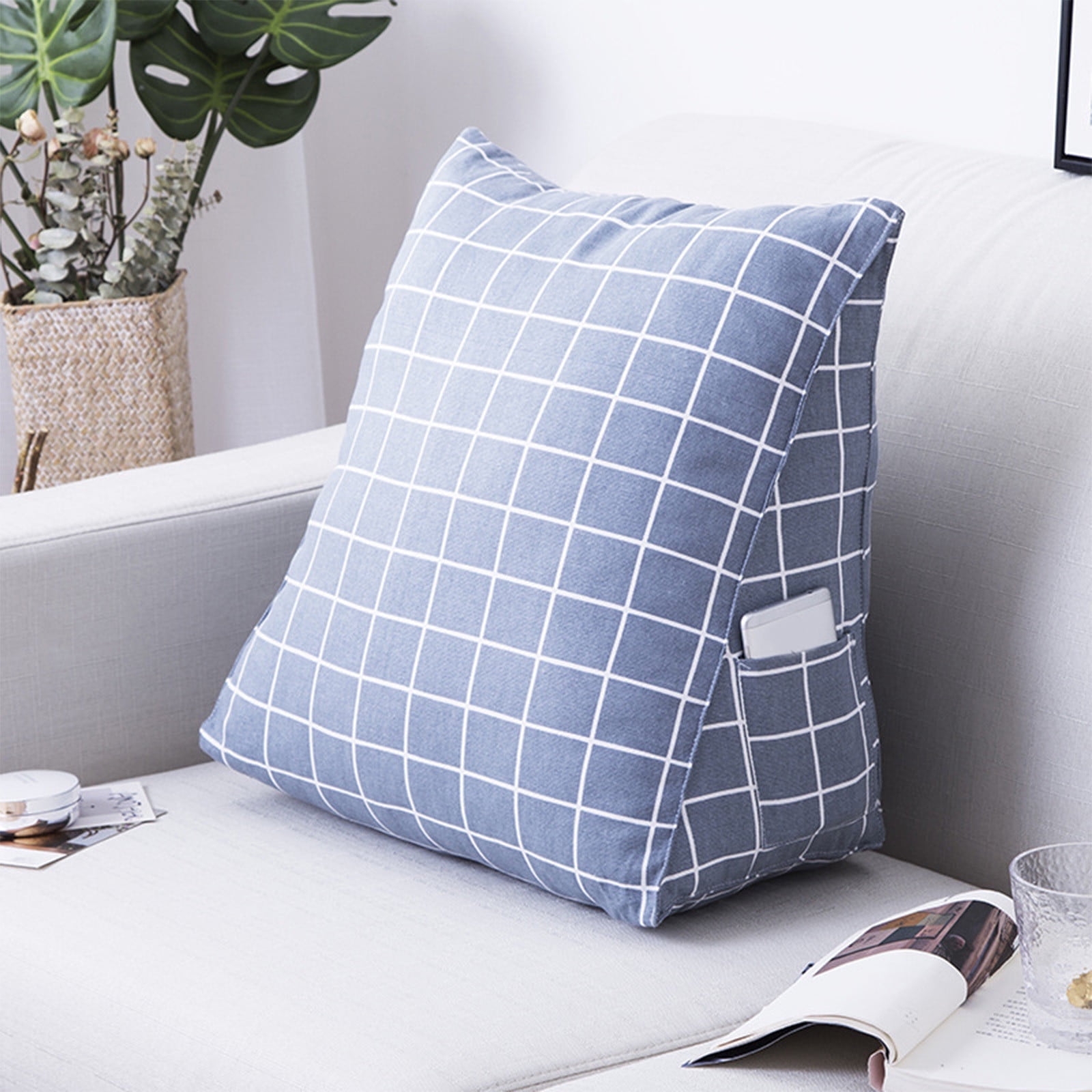 Nololo Wedge Pillows Headboard Reading Pillow Brown Backrest Pillows ...