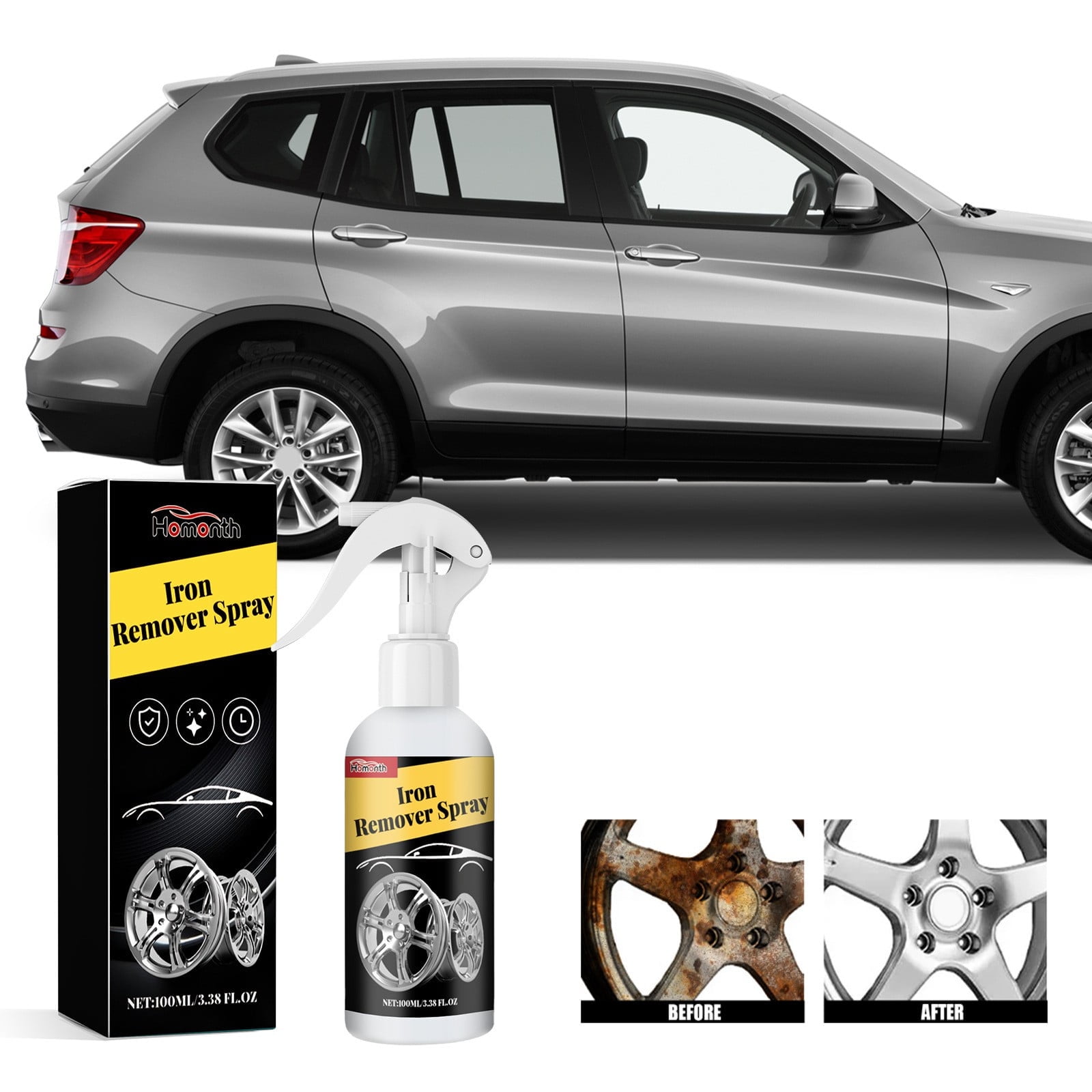 Nololo Wheel Cleaner & Iron Remover, Iron Powder Remover, Car Rust ...