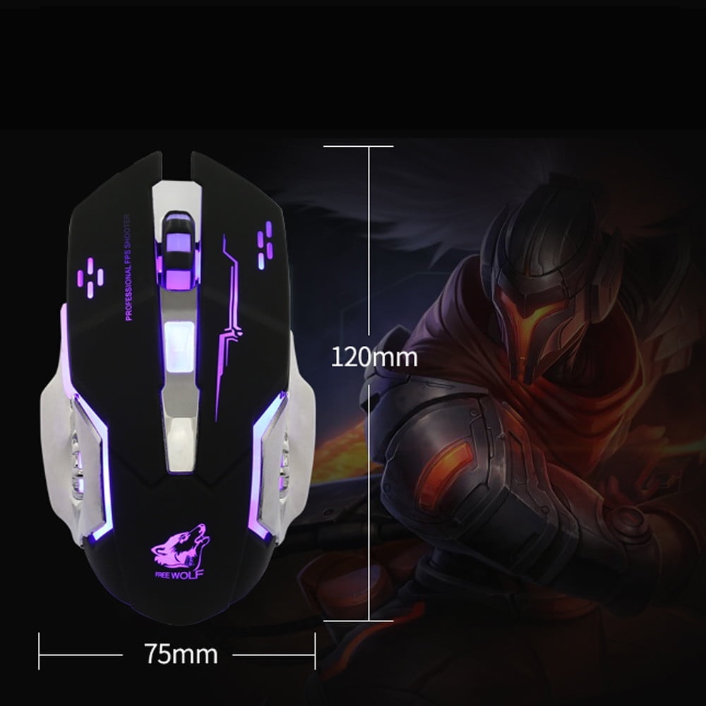 Nololo Wired LED Light 4000DPI Optical USB Ergonomic Pro Gamer Gaming ...