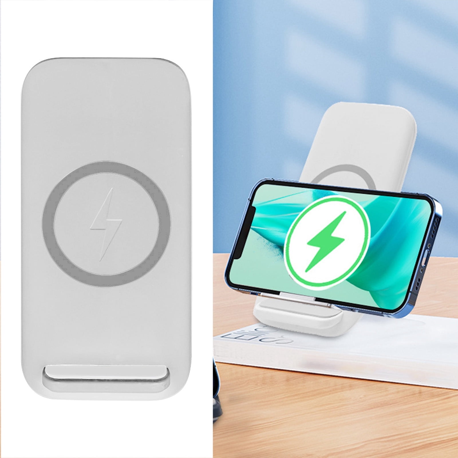 Nololo Wireless Charger, 15W Fast Charging Stand with Type-C Port, Slip ...