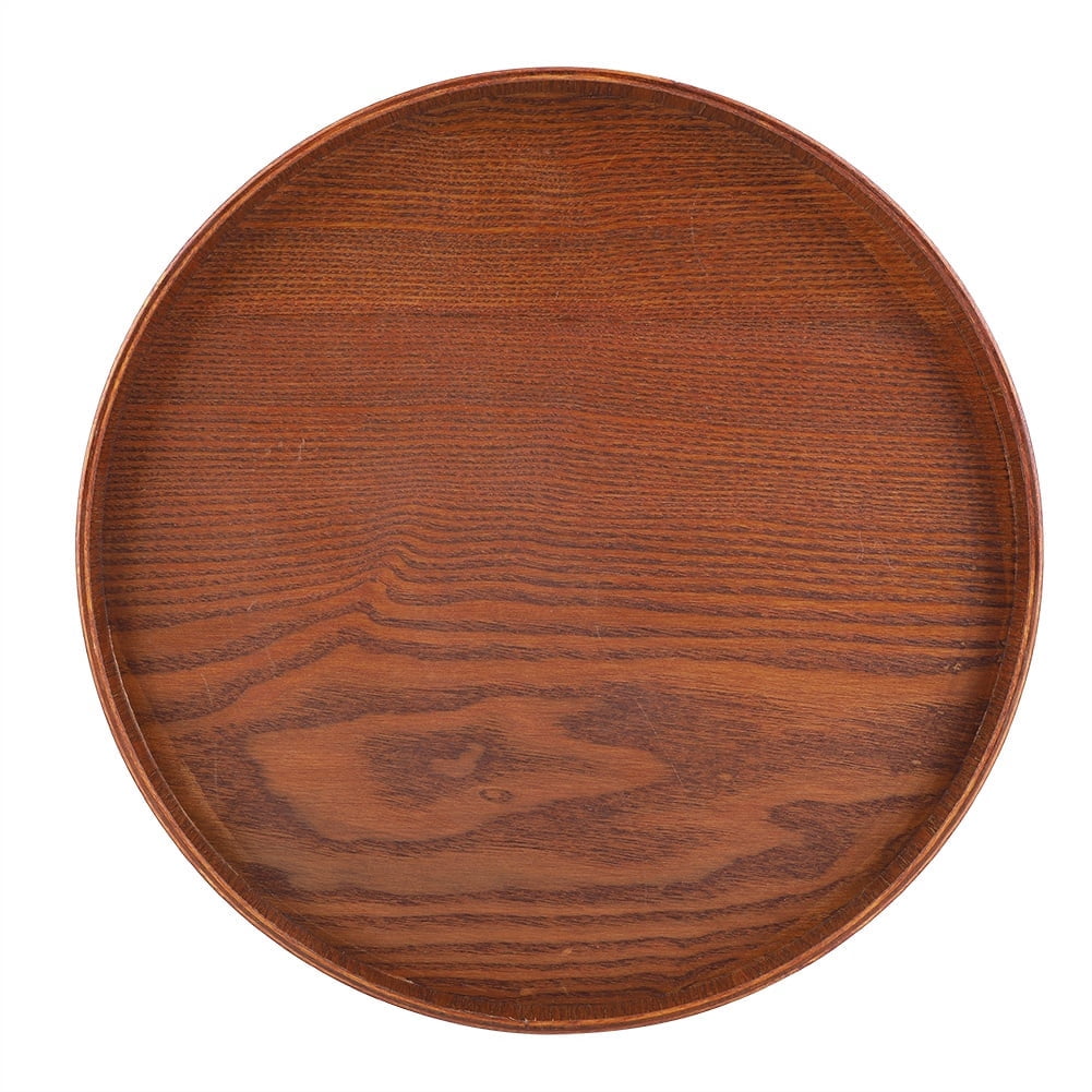 Nololo Wooden Plate Tea Food Server Dishes Water Drink Platter Round ...