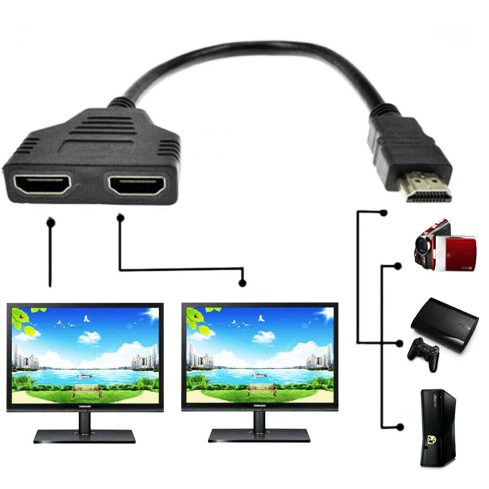 Nololo Yegsfteu 1080p Hdmi 1 To 2 Cable Hd Conversion Cable Adapter for ...
